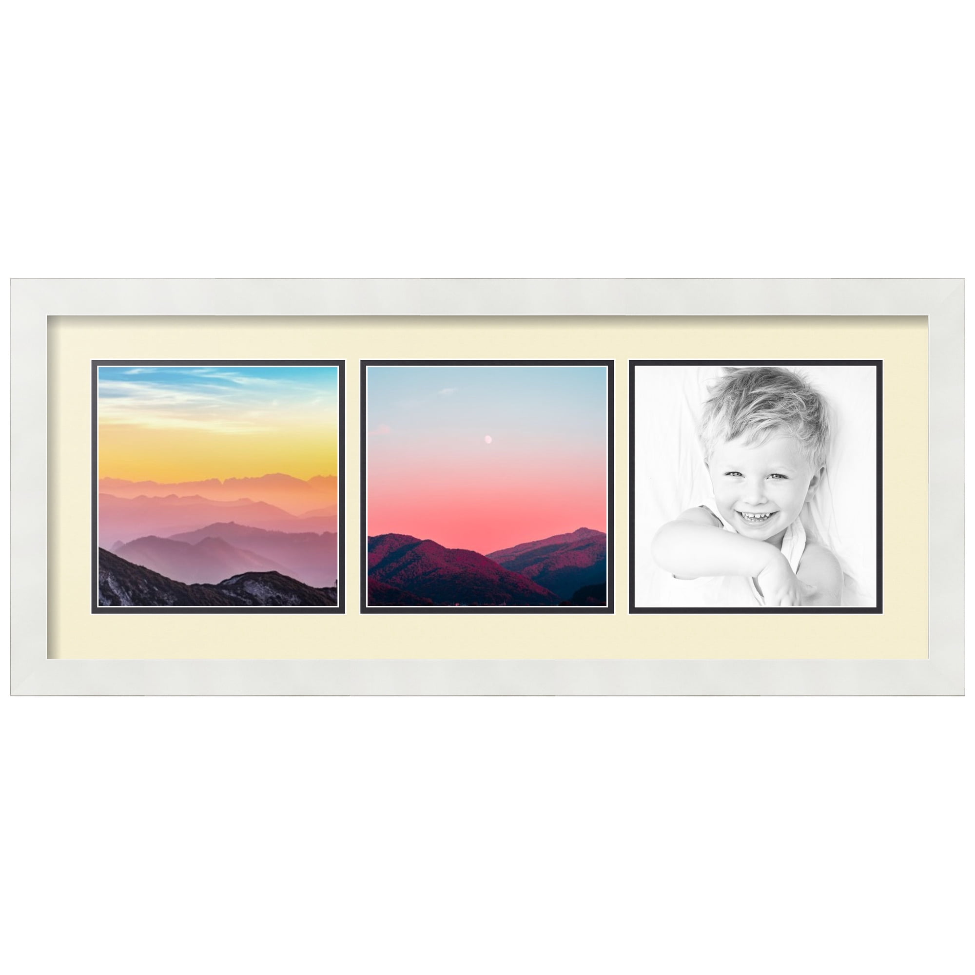 ArtToFrames Collage Photo Picture Frame with 3 - 8x8" Openings, Framed ...