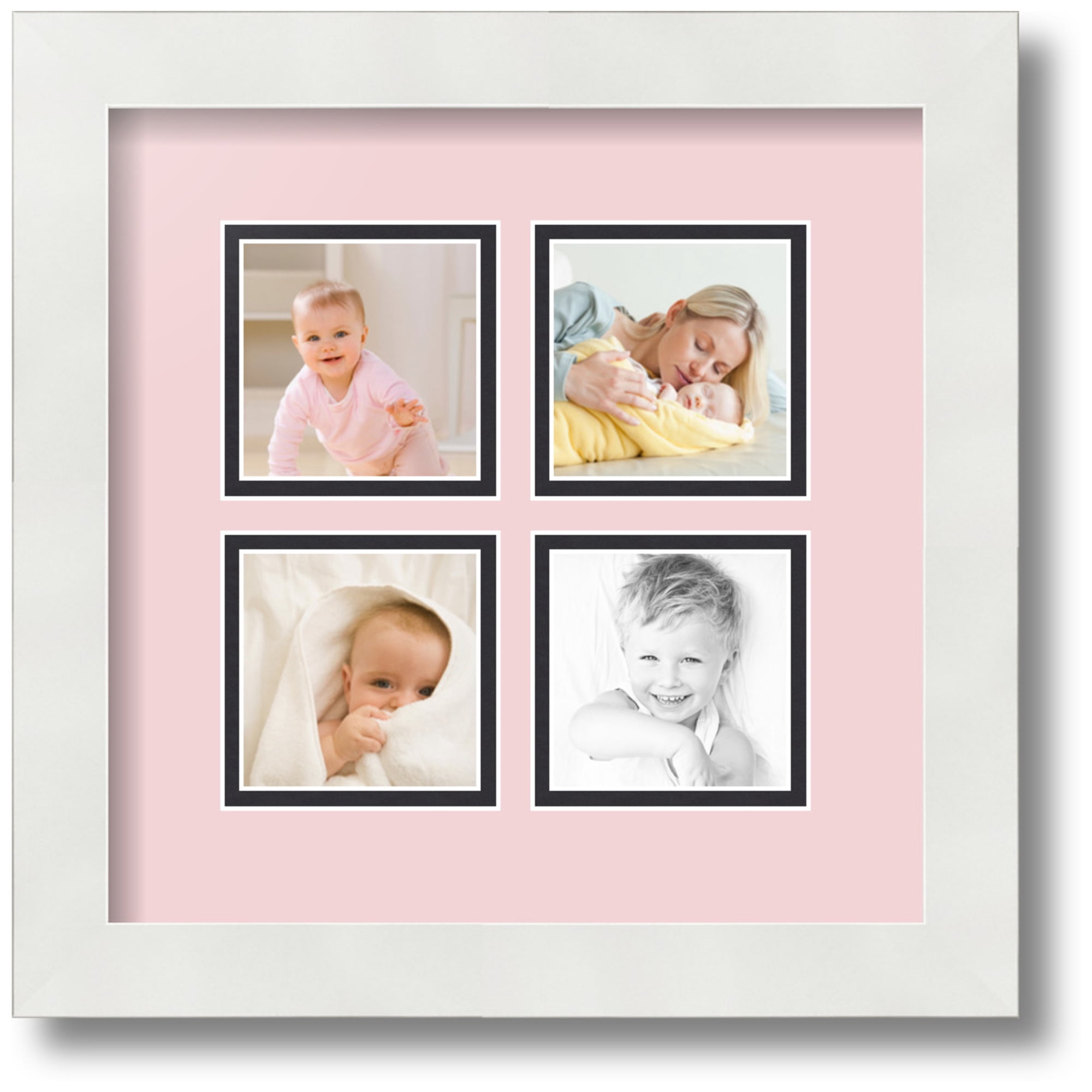 ArtToFrames Collage Photo Picture Frame with 4 - 3x3" Openings, Framed ...