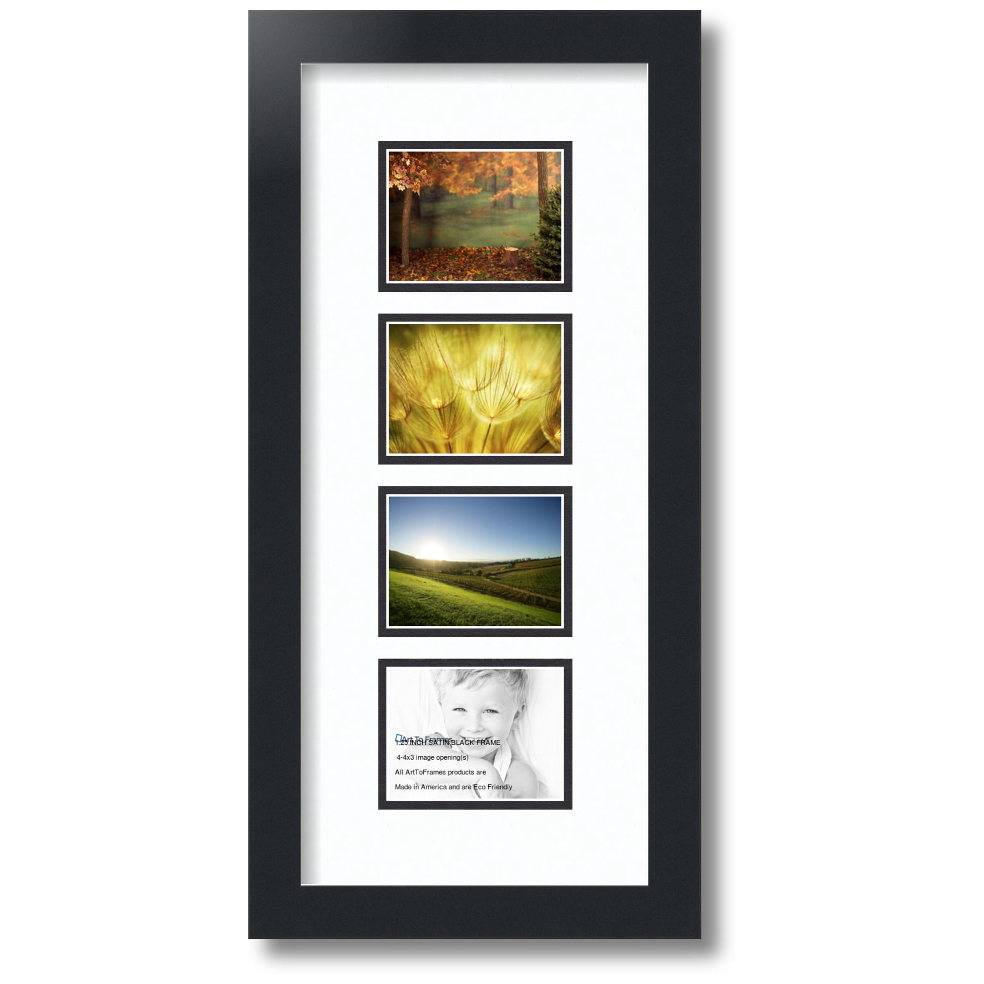 ArtToFrames Collage Photo Picture Frame with 4 - 3x4" Openings, Framed ...
