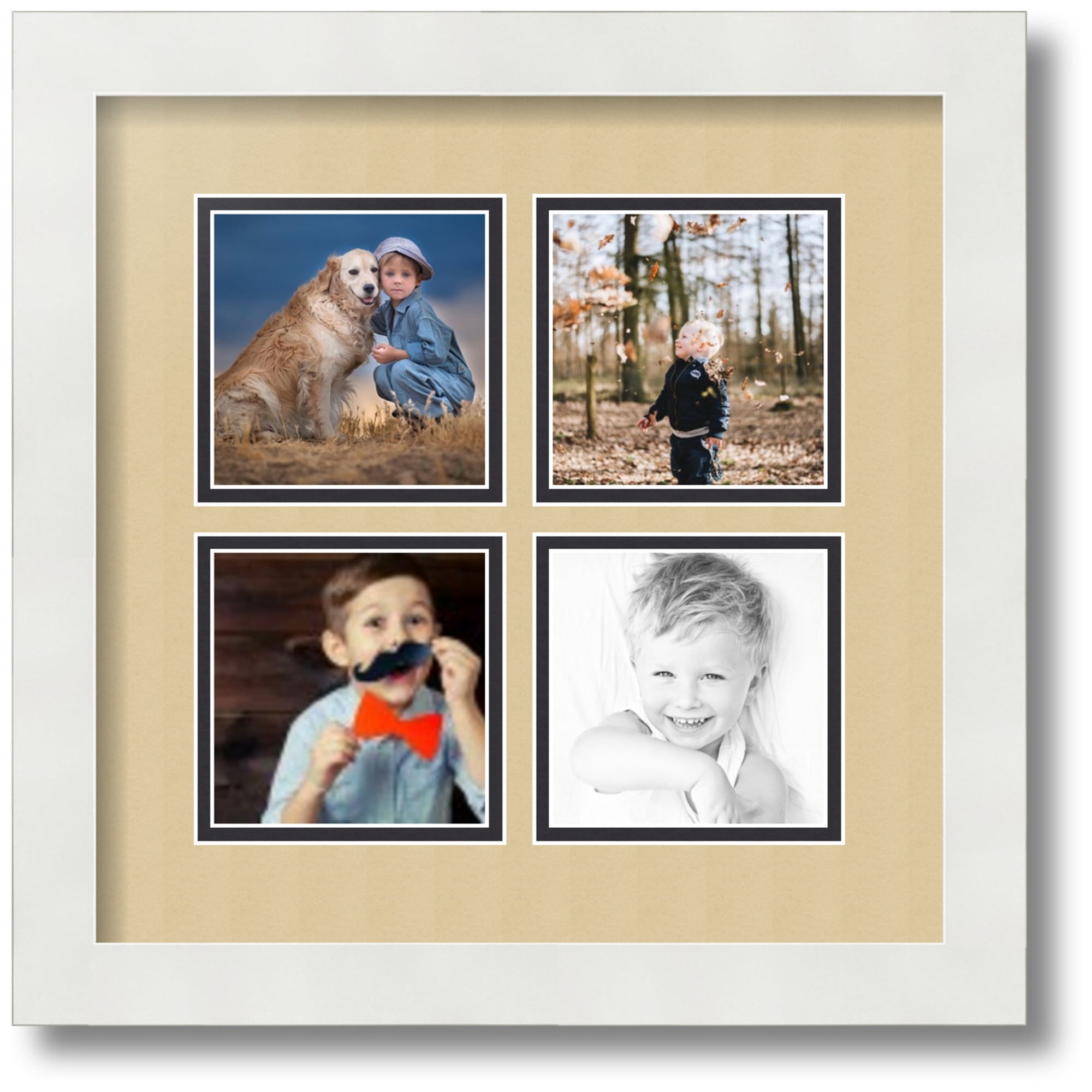 ArtToFrames Collage Photo Picture Frame with 4 - 4x4" Openings, Framed ...