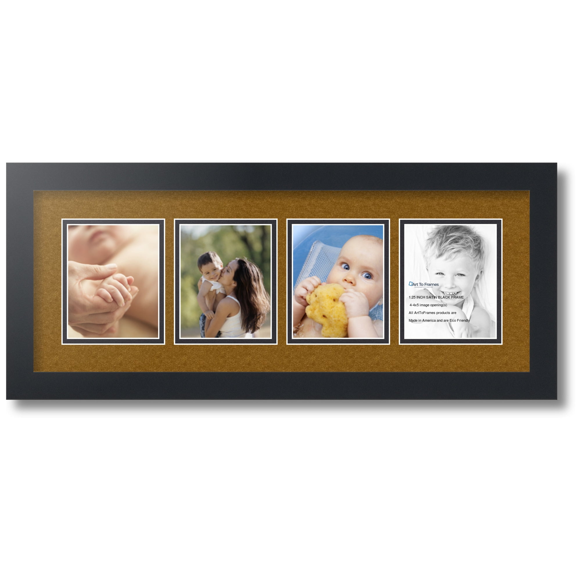 ArtToFrames Collage Photo Picture Frame with 4 - 4x5" Openings, Framed ...