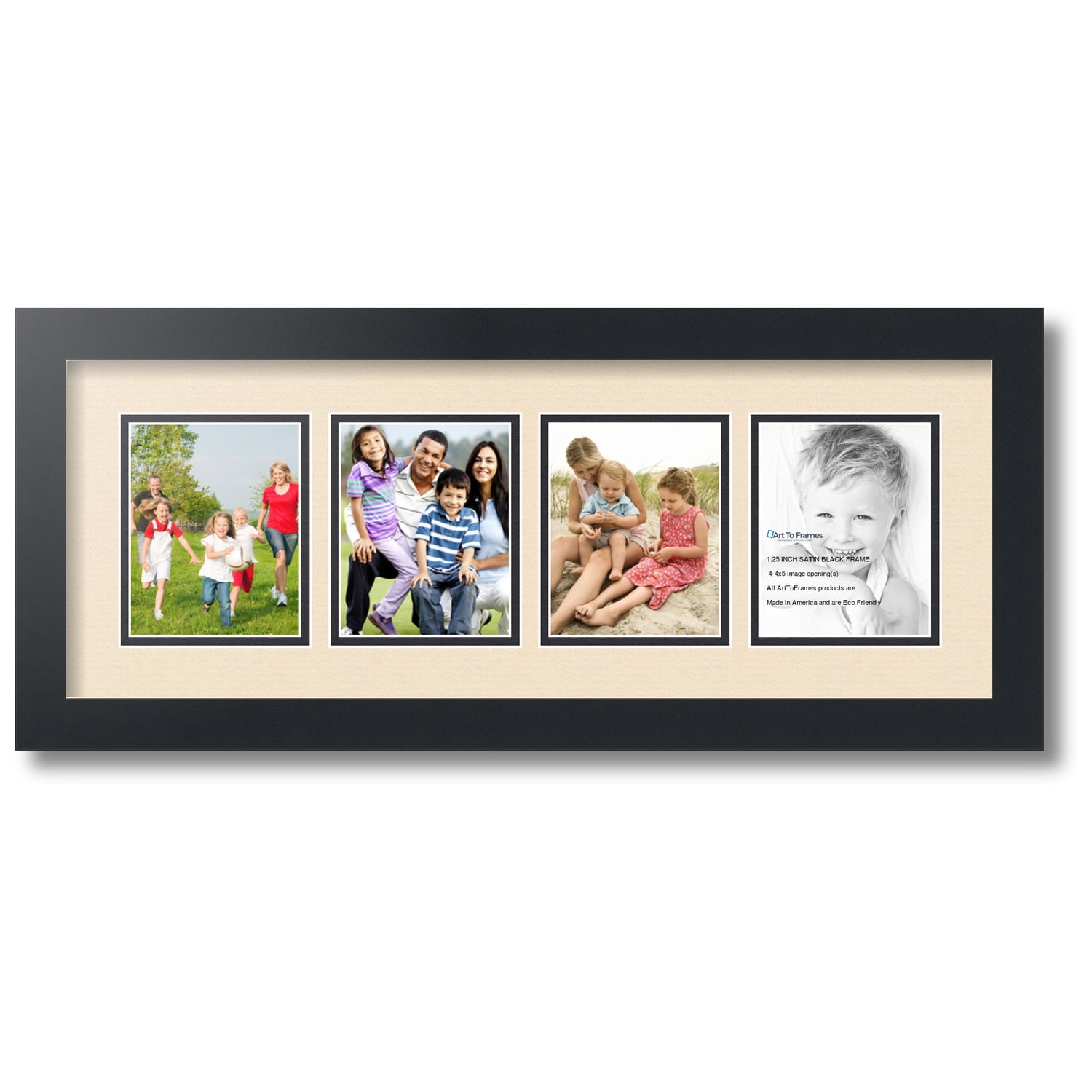 ArtToFrames Collage Photo Picture Frame with 4 - 4x5 Openings, Framed ...