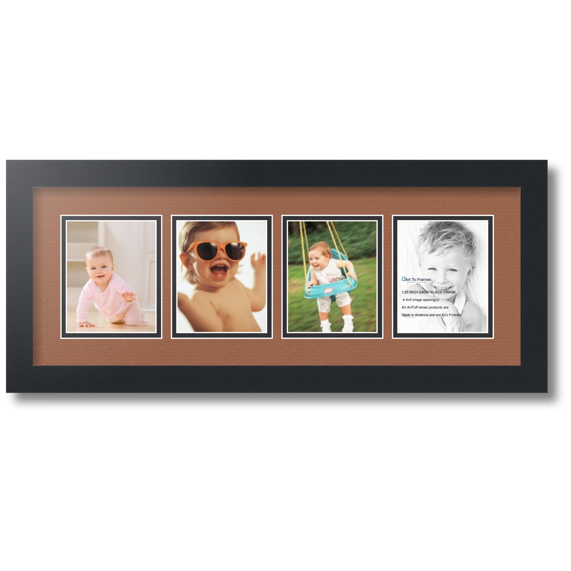 ArtToFrames Collage Photo Picture Frame with 4 - 4x5 Openings, Framed ...