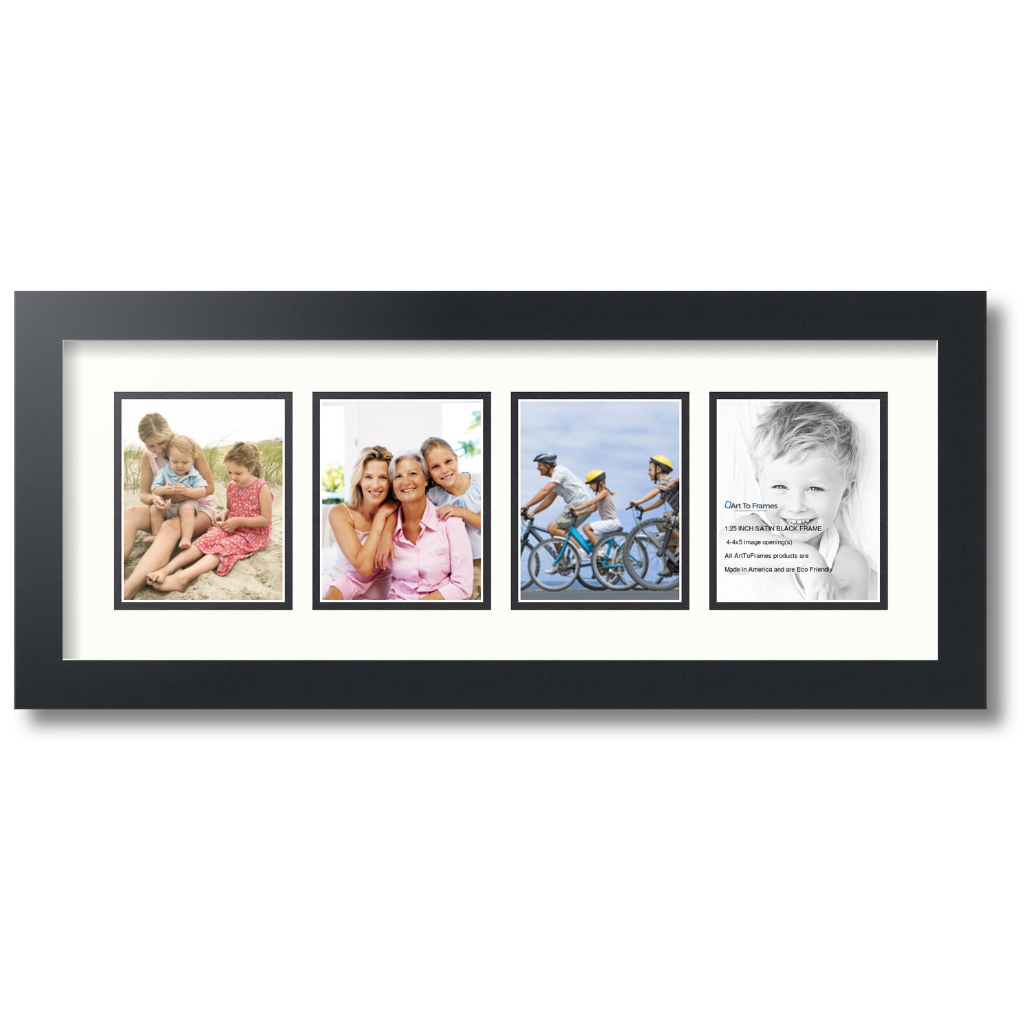 ArtToFrames Collage Photo Picture Frame with 4 - 4x5 Openings, Framed ...