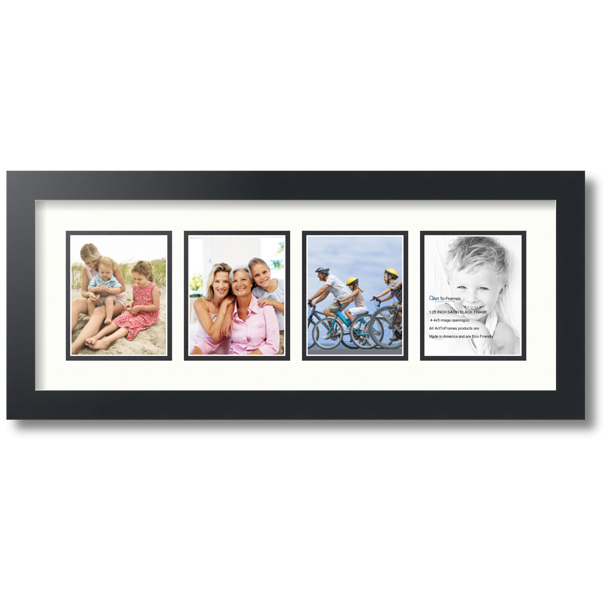ArtToFrames Collage Photo Picture Frame with 4 - 4x5 Openings, Framed ...