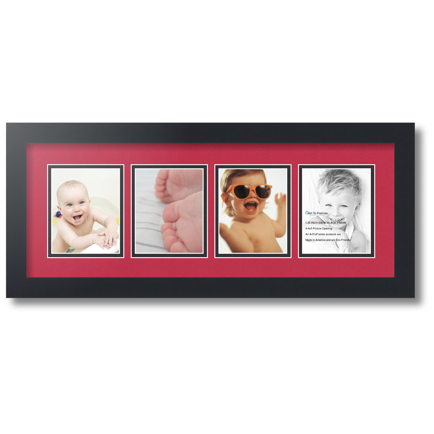 ArtToFrames Collage Photo Picture Frame with 4 - 4x5 Openings, Framed ...
