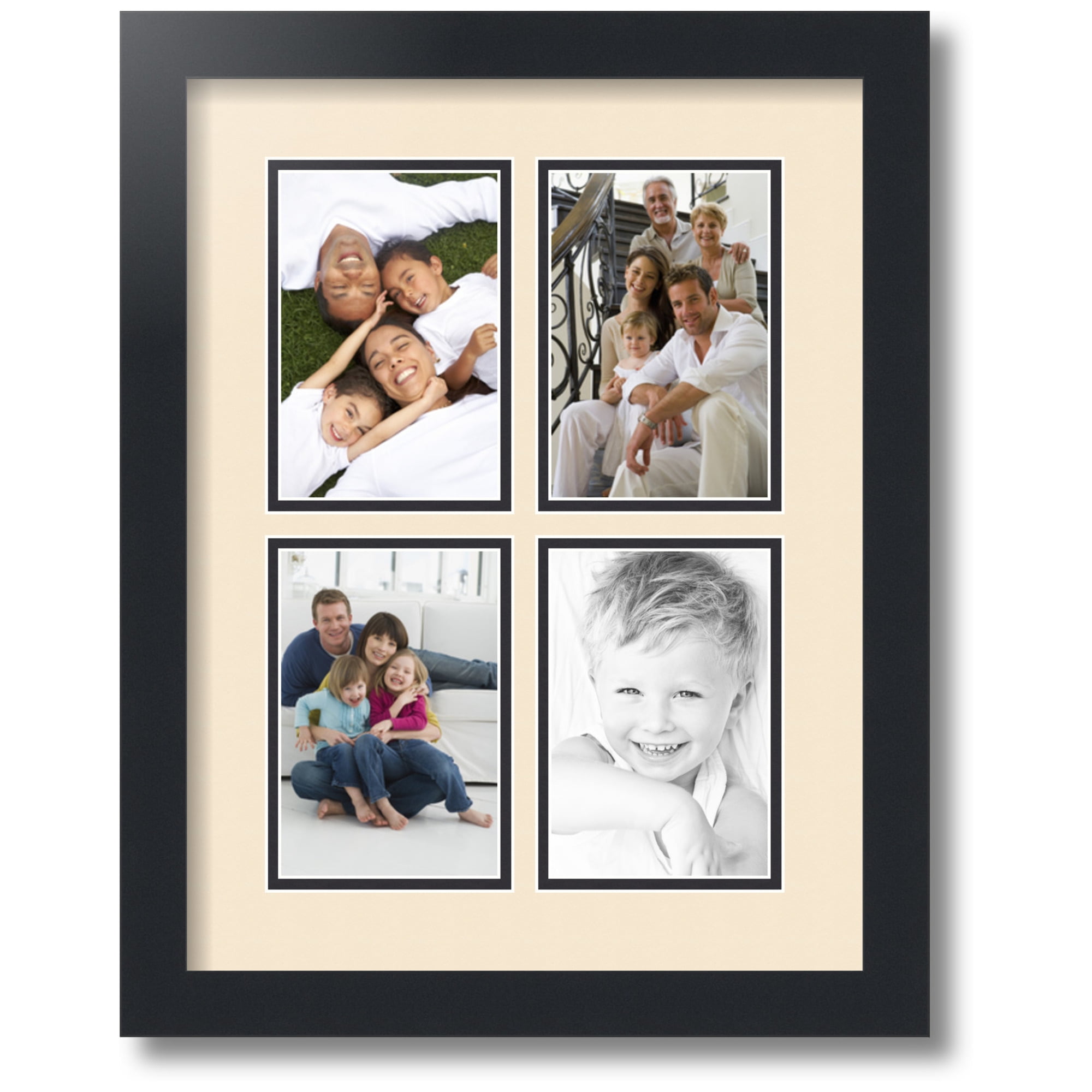 ArtToFrames Collage Photo Picture Frame with 4 - 4x6 Openings, Framed ...
