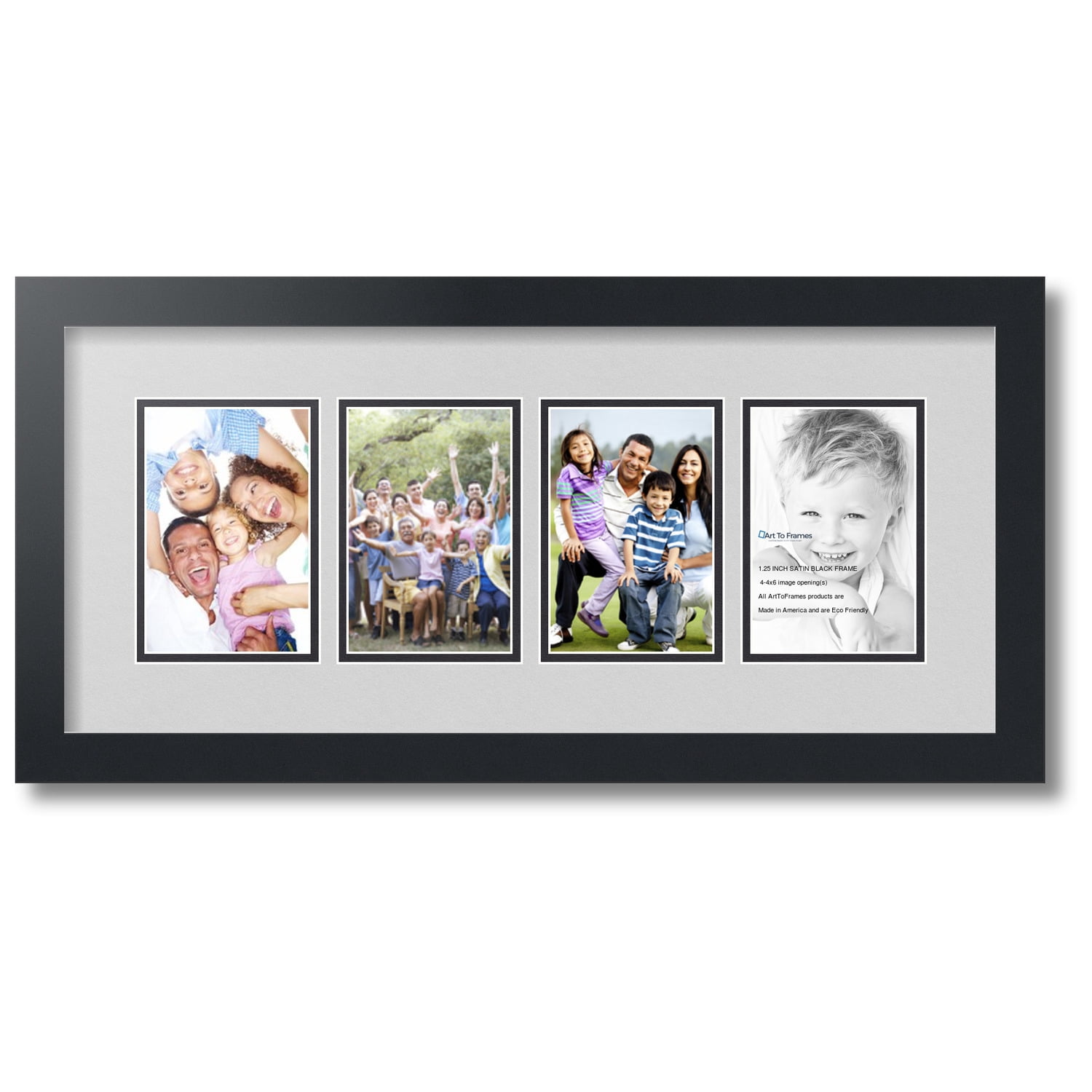 ArtToFrames Collage Photo Picture Frame with 4 - 4x6 Openings, Framed ...