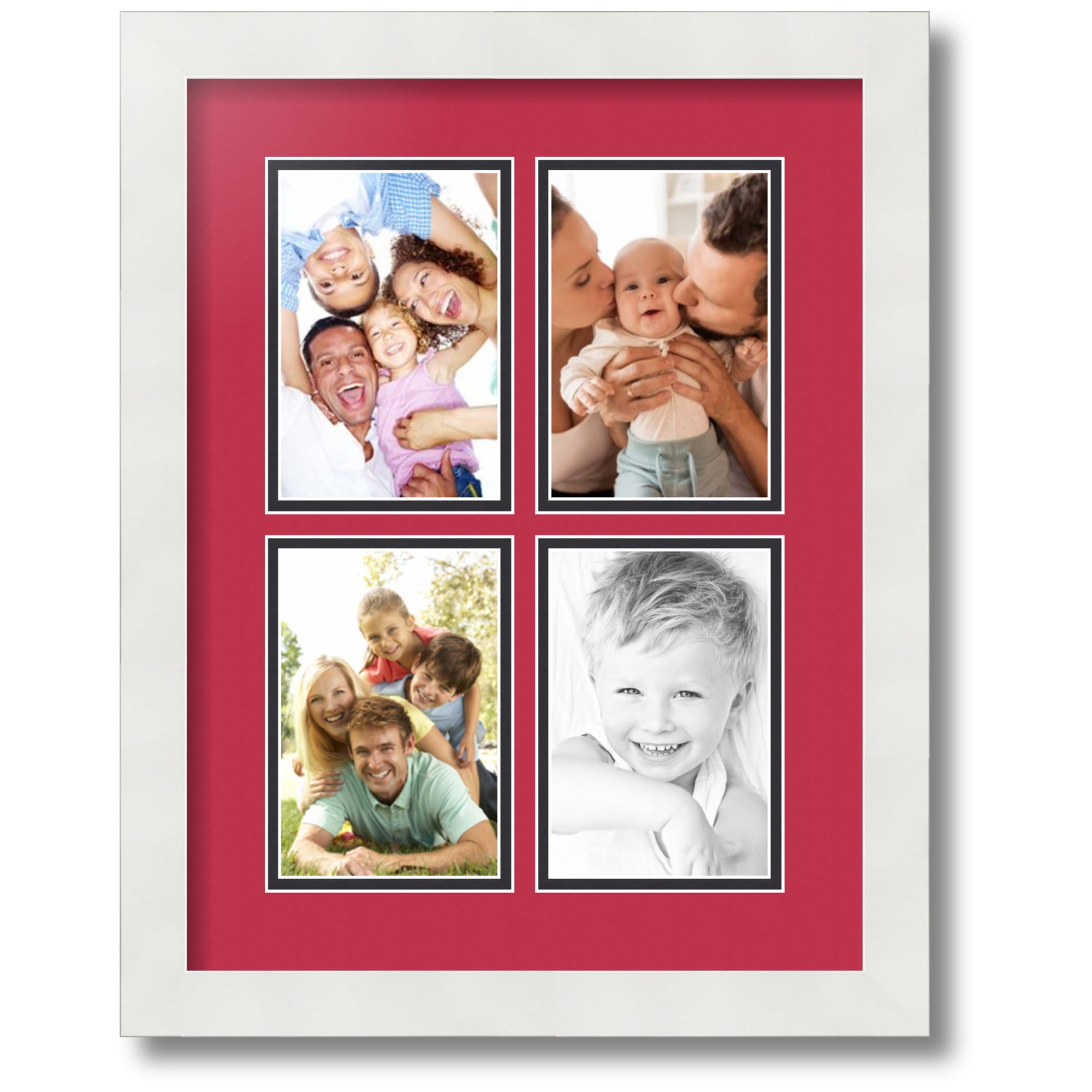 ArtToFrames Collage Photo Picture Frame with 4 - 4x6" Openings, Framed ...