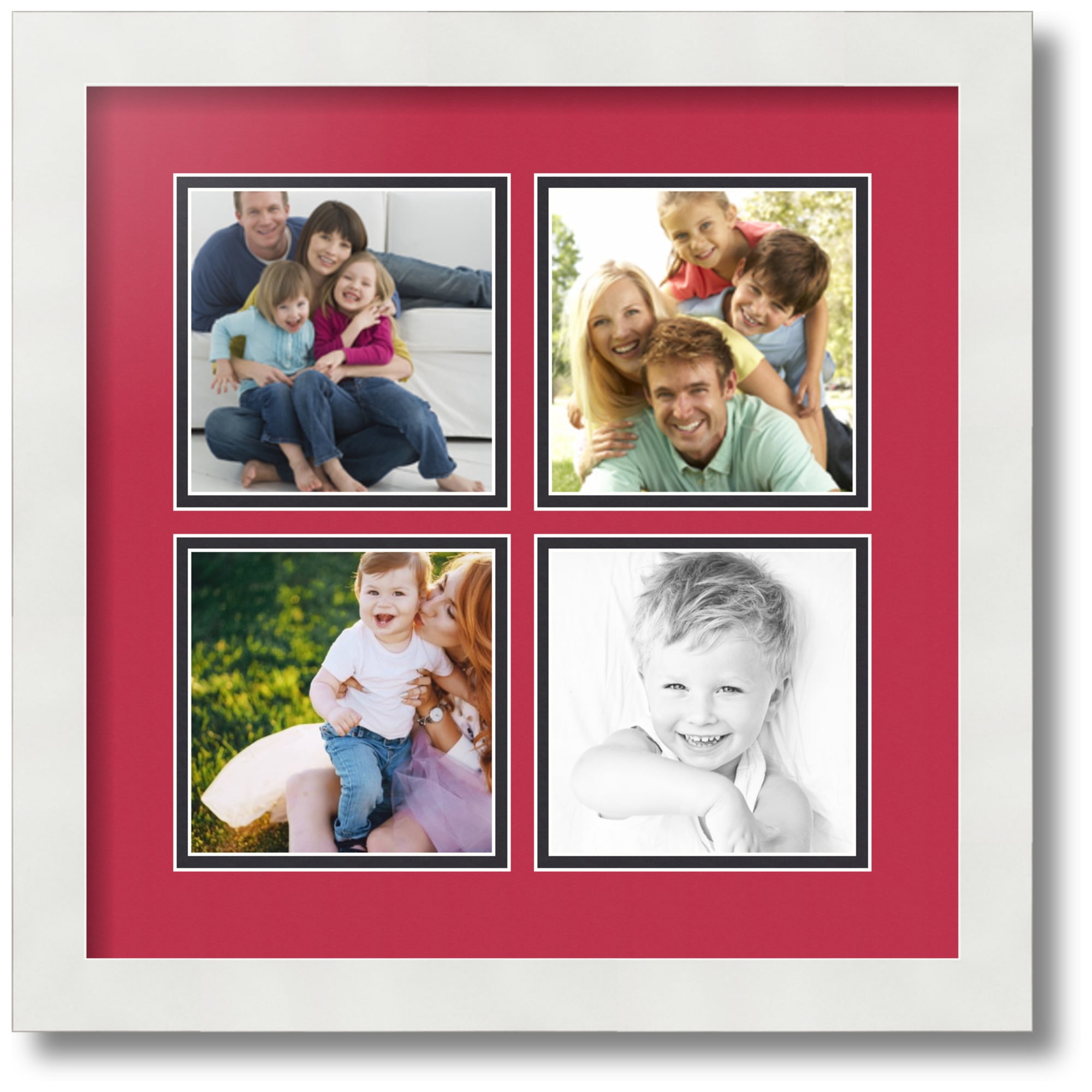 ArtToFrames Collage Photo Picture Frame with 4 - 5x5 Openings, Framed ...