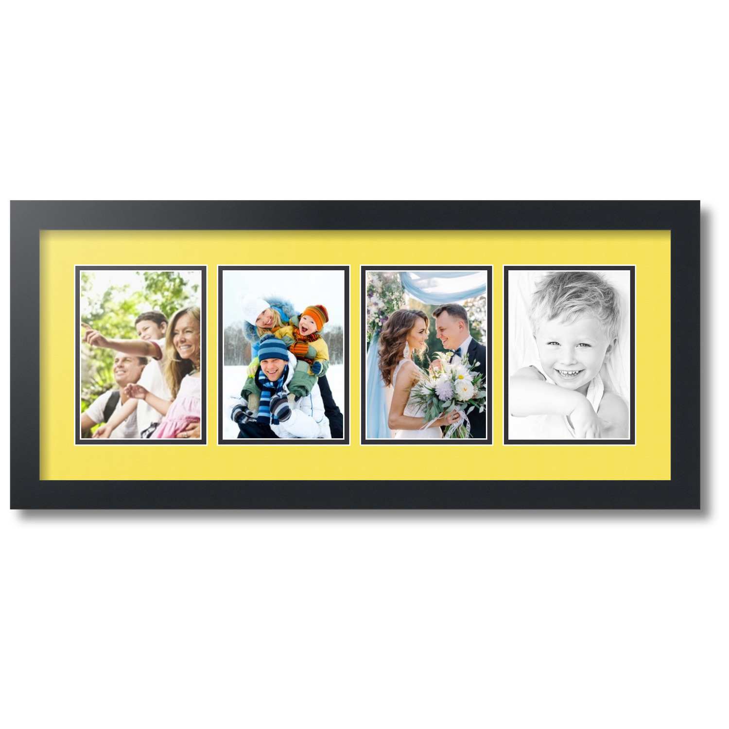ArtToFrames Collage Photo Picture Frame with 4 - 5x7 Openings, Framed ...