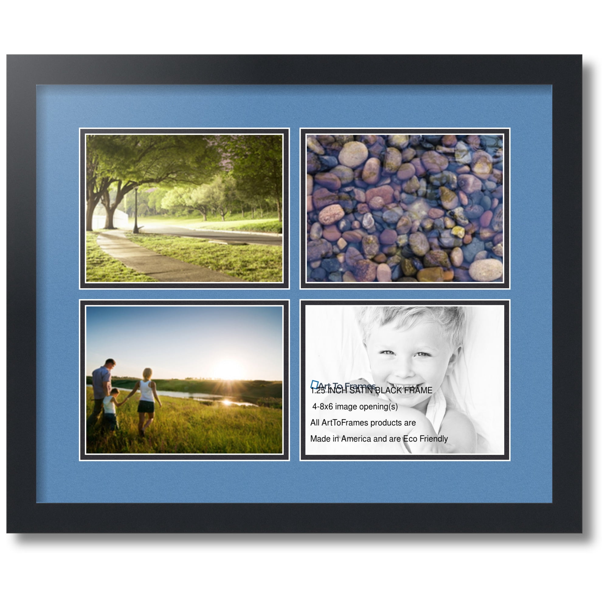 ArtToFrames Collage Photo Picture Frame with 4 - 6x8" Openings, Framed ...