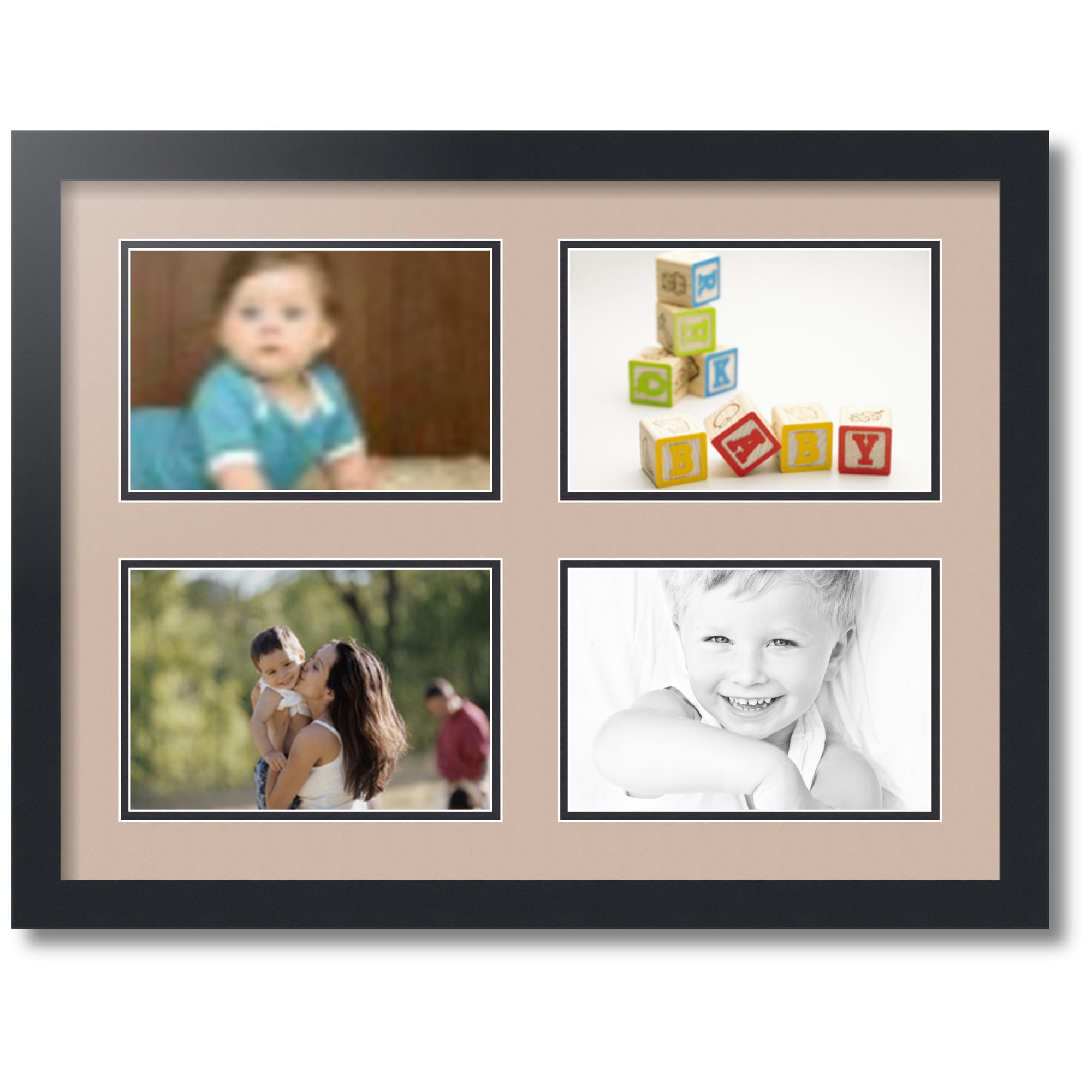ArtToFrames Collage Photo Picture Frame with 4 - 6x9" Openings, Framed ...
