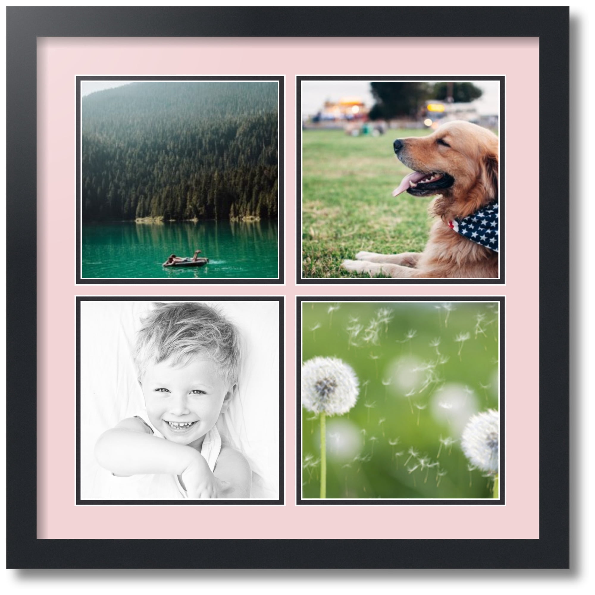 ArtToFrames Collage Photo Picture Frame with 4 - 8x8" Openings, Framed ...