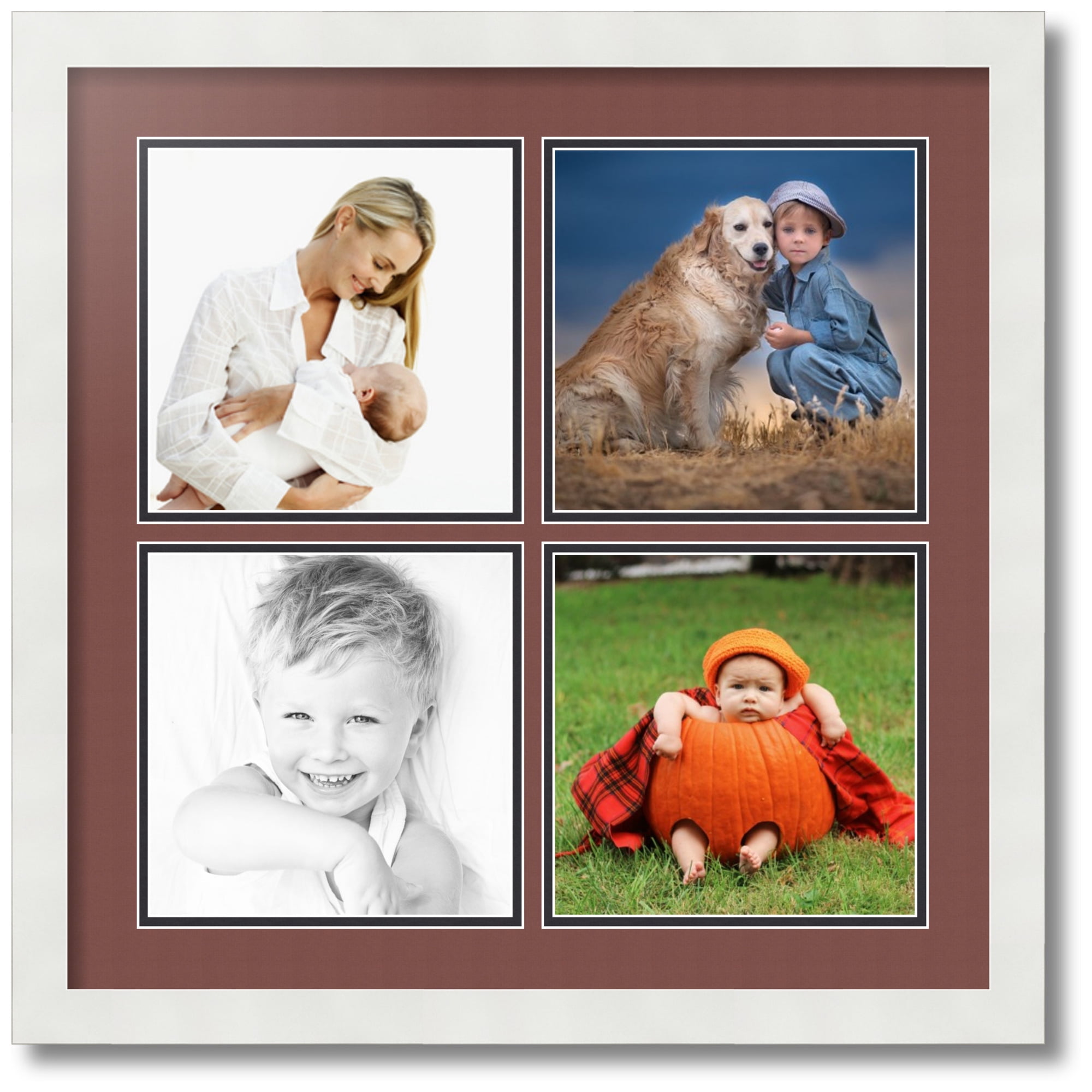 ArtToFrames Collage Photo Picture Frame with 4 - 8x8" Openings, Framed ...