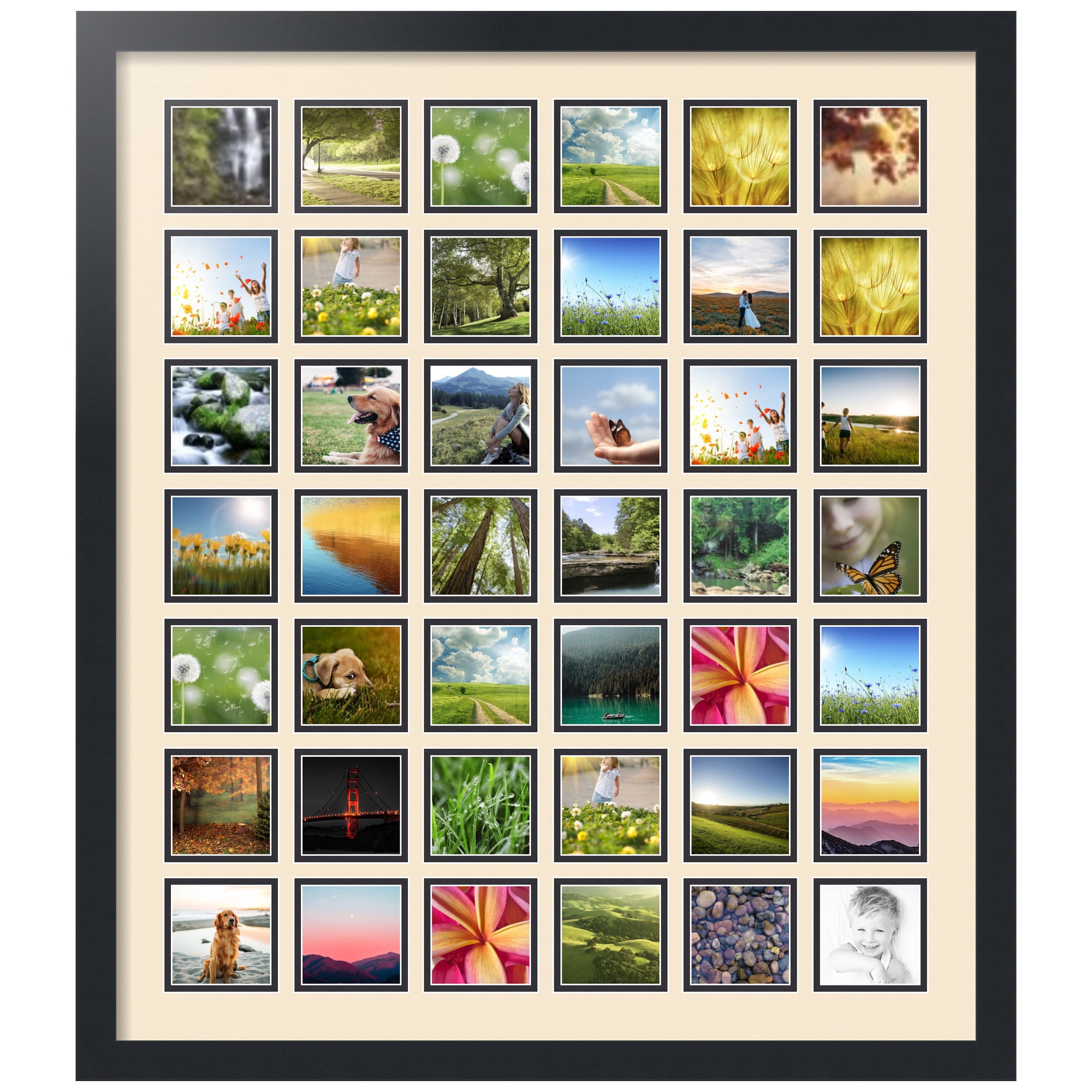ArtToFrames Collage Photo Picture Frame with 42 - 3x3" Openings, Framed ...
