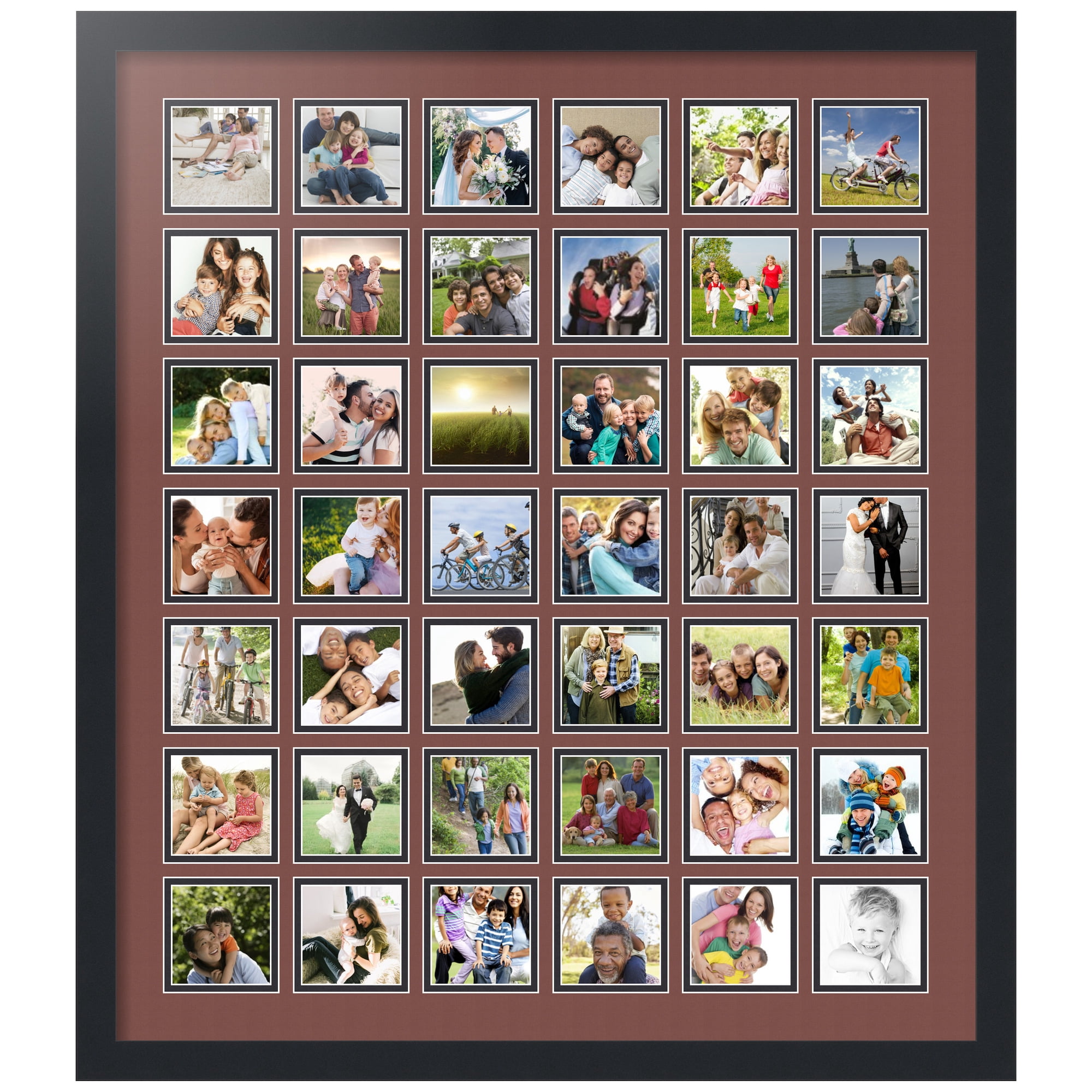 ArtToFrames Collage Photo Picture Frame with 42 - 3x3" Openings, Framed ...