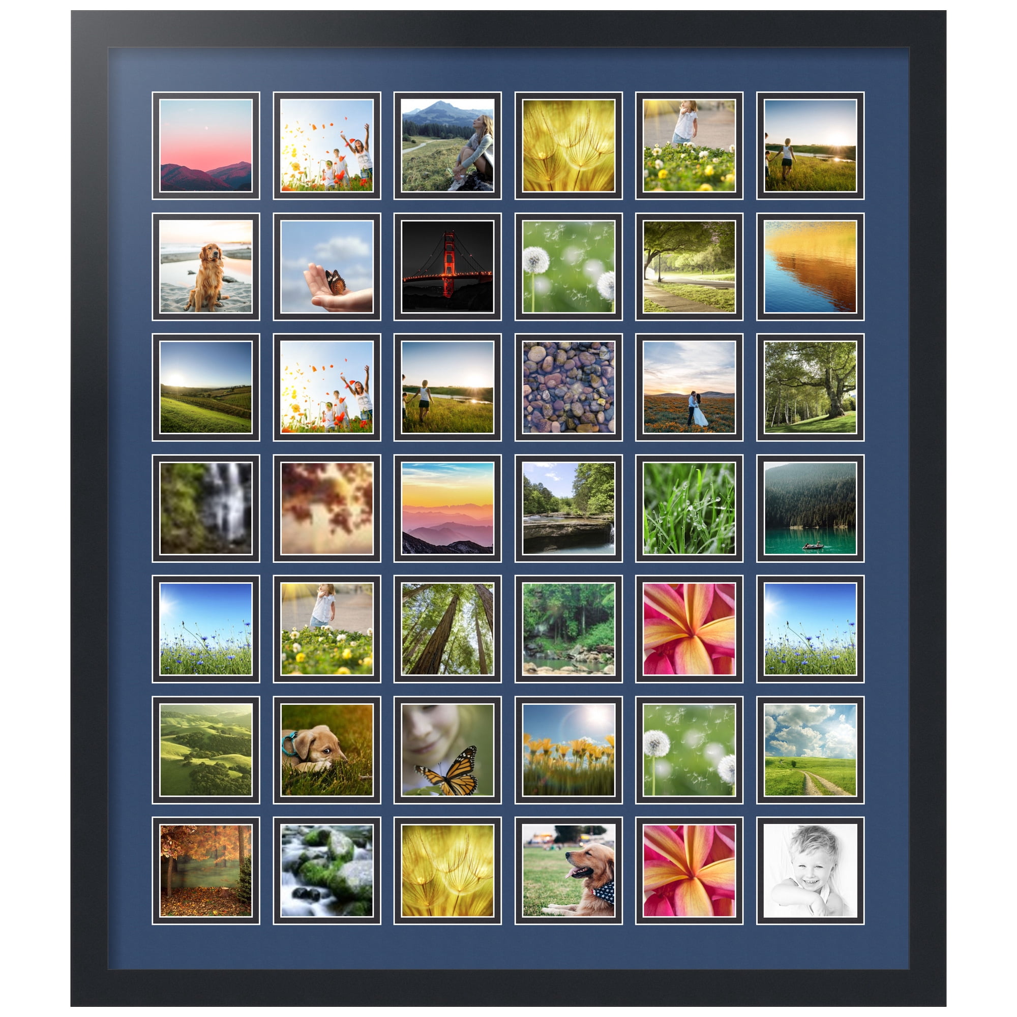 ArtToFrames Collage Photo Picture Frame with 42 - 3x3" Openings, Framed ...