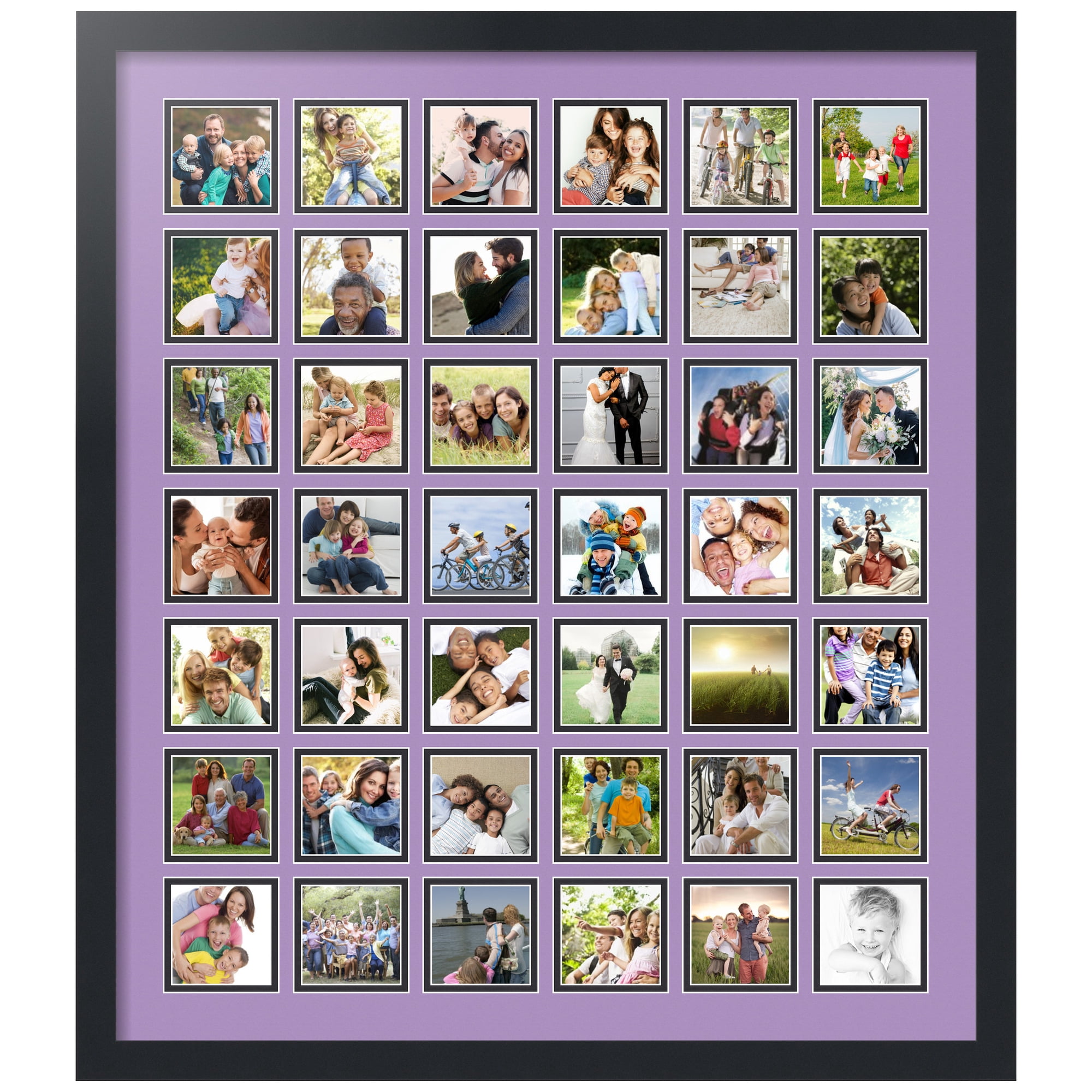 ArtToFrames Collage Photo Picture Frame with 42 - 3x3" Openings, Framed ...