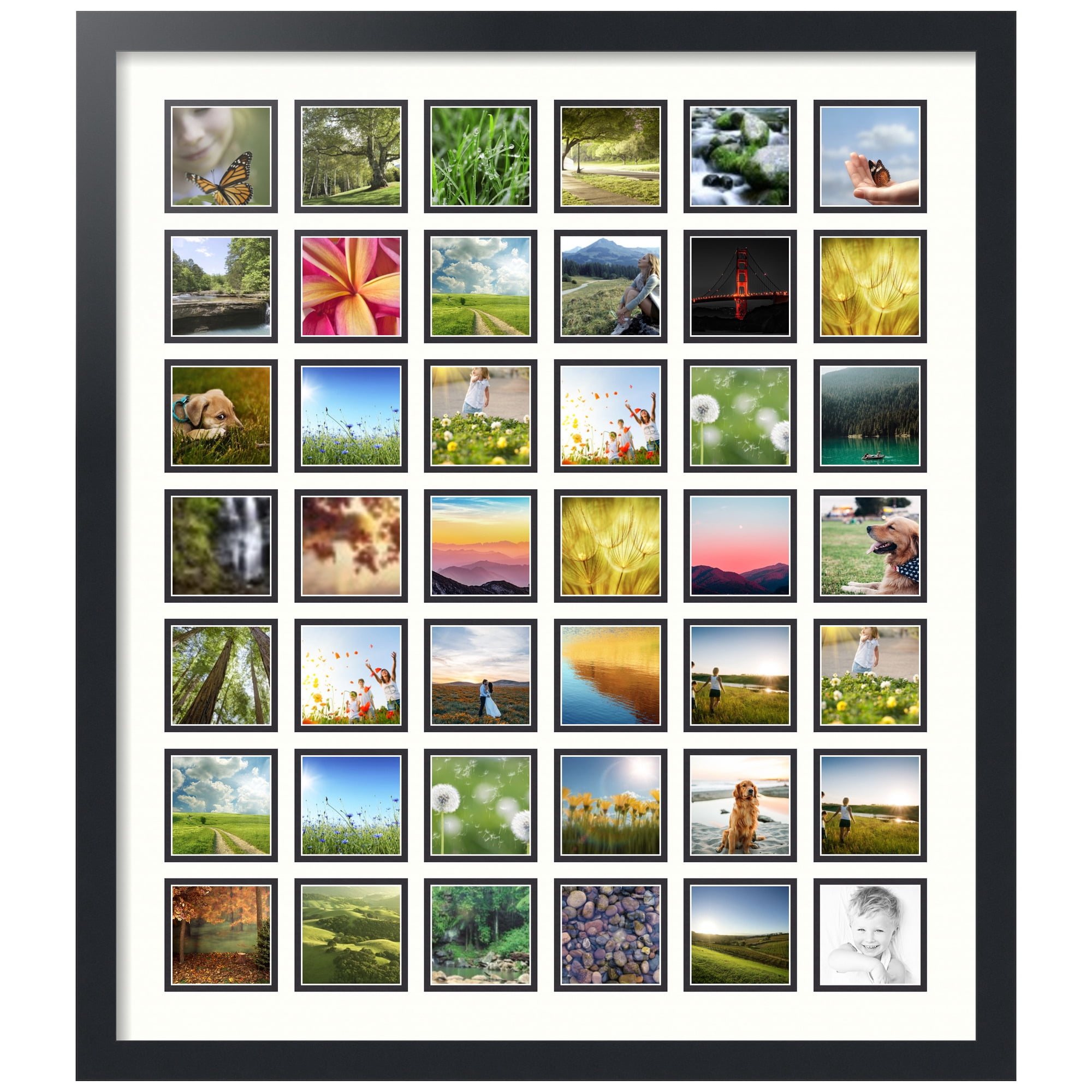 ArtToFrames Collage Photo Picture Frame with 42 - 3x3" Openings, Framed ...