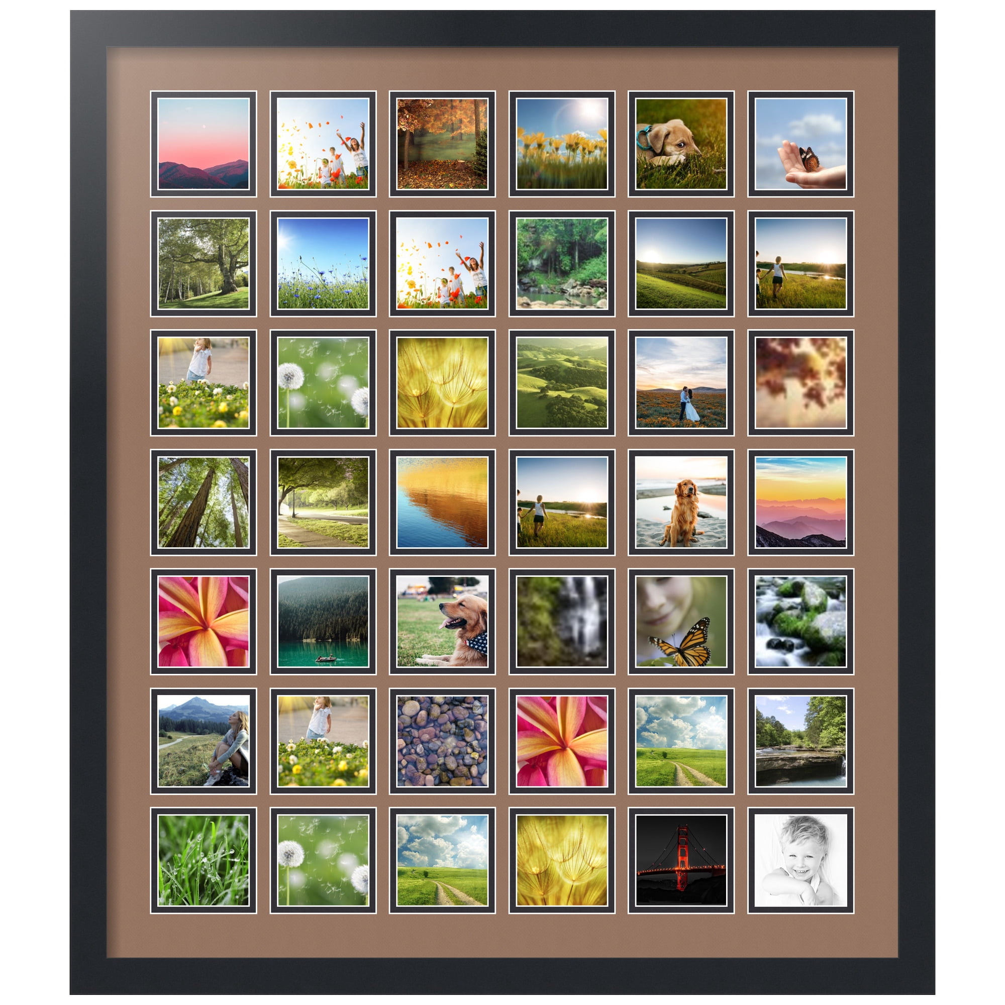 ArtToFrames Collage Photo Picture Frame with 42 - 3x3" Openings, Framed ...