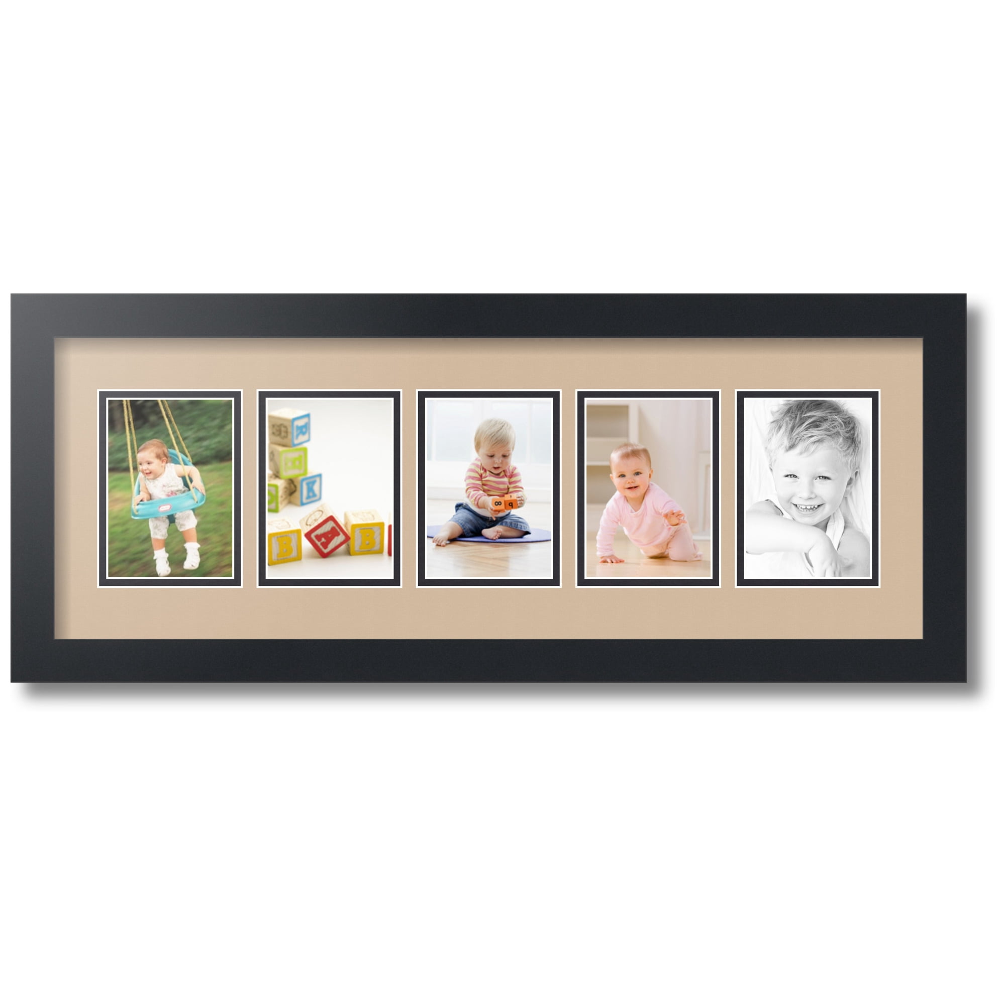 ArtToFrames Collage Photo Picture Frame with 5 - 3.5x5 Openings, Framed ...