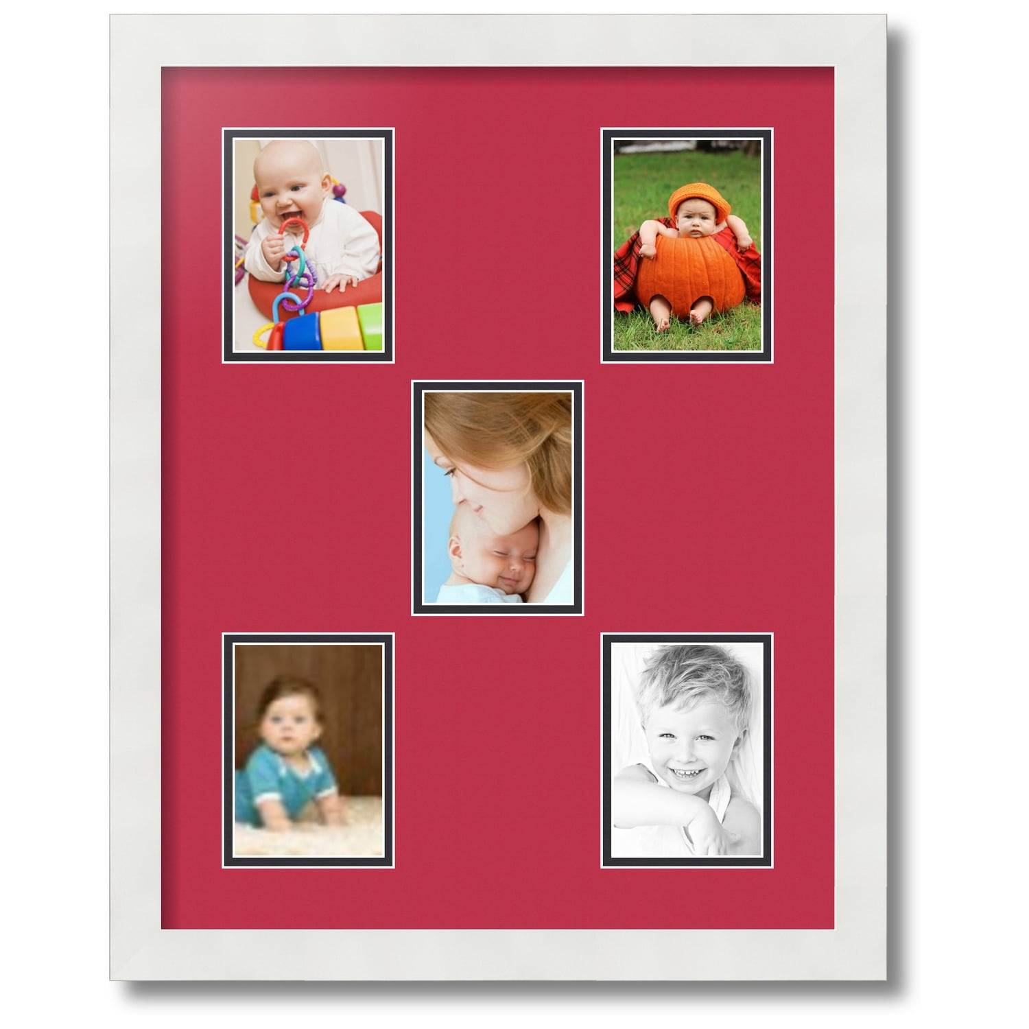 ArtToFrames Collage Photo Picture Frame with 5 - 3.5x5 Openings, Framed ...