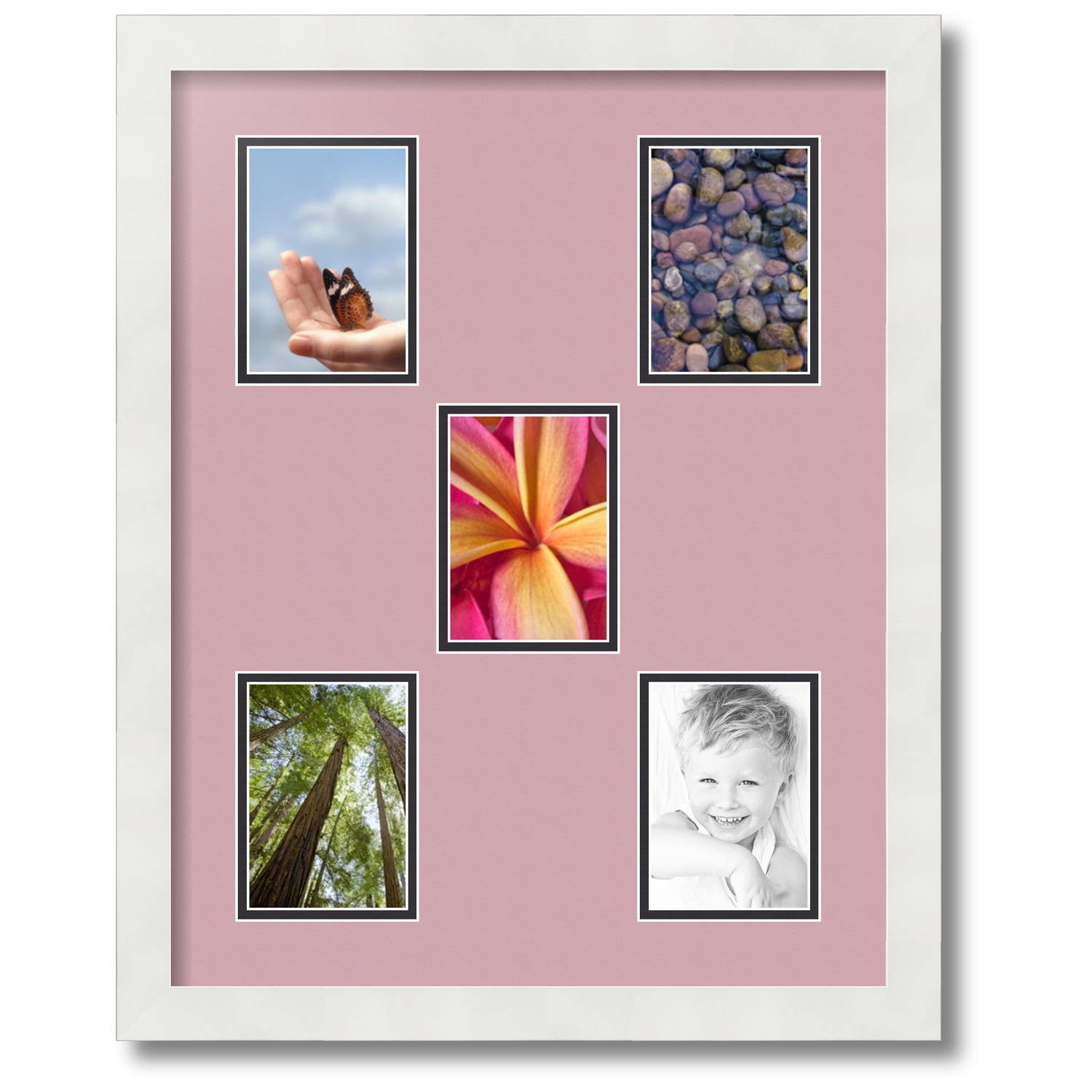ArtToFrames Collage Photo Picture Frame with 5 - 3.5x5 Openings, Framed ...