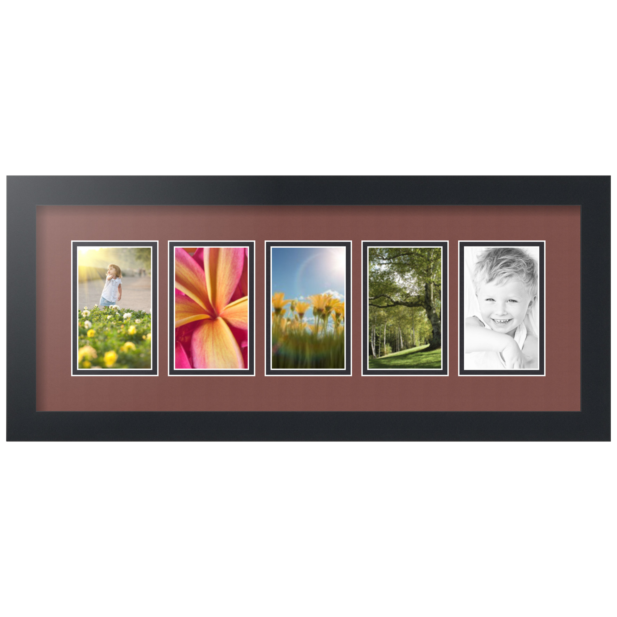 ArtToFrames Collage Photo Picture Frame with 5 - 3x5" Openings, Framed ...