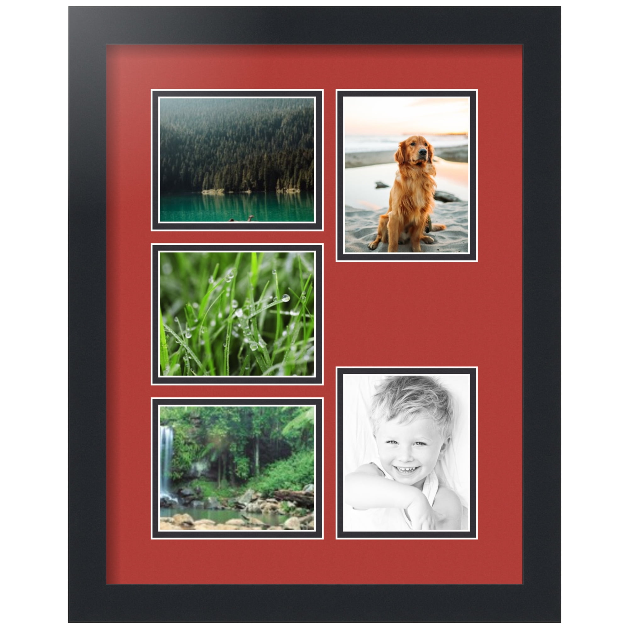 ArtToFrames Collage Photo Picture Frame with 5 - 4x5" Openings, Framed ...