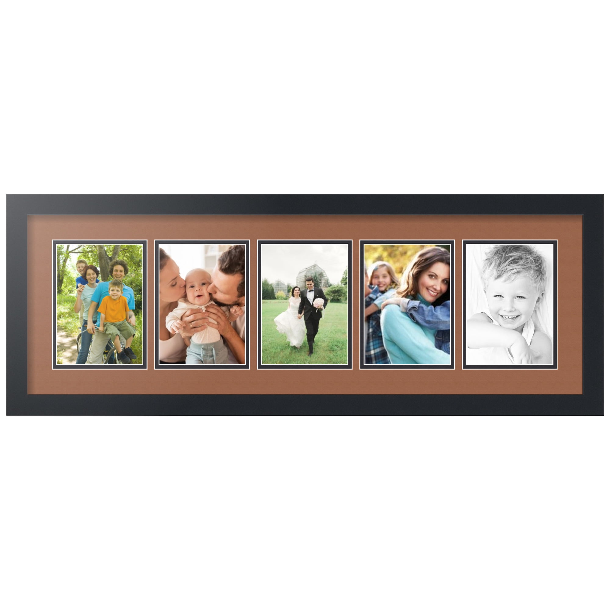 ArtToFrames Collage Photo Picture Frame with 5 - 5x7 Openings, Framed ...