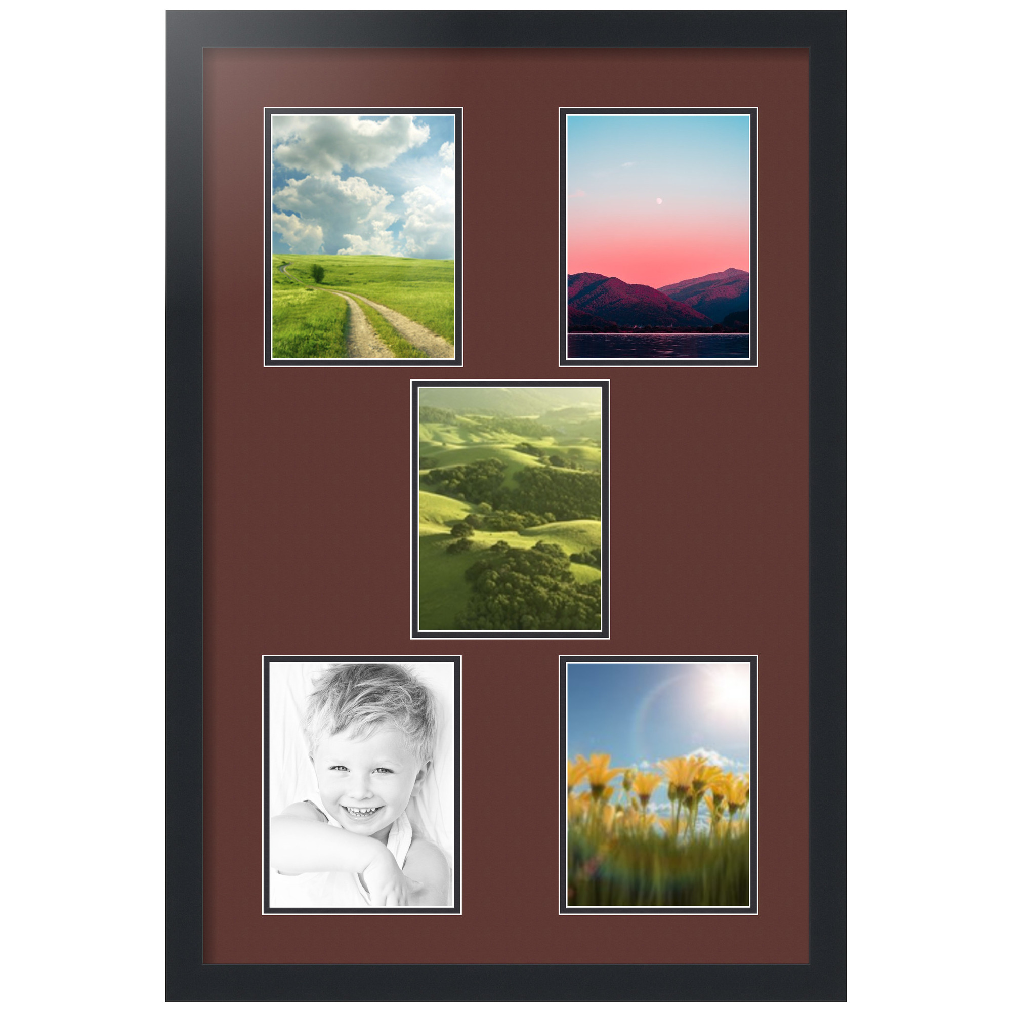 ArtToFrames Collage Photo Picture Frame with 5 - 6x8" Openings, Framed ...