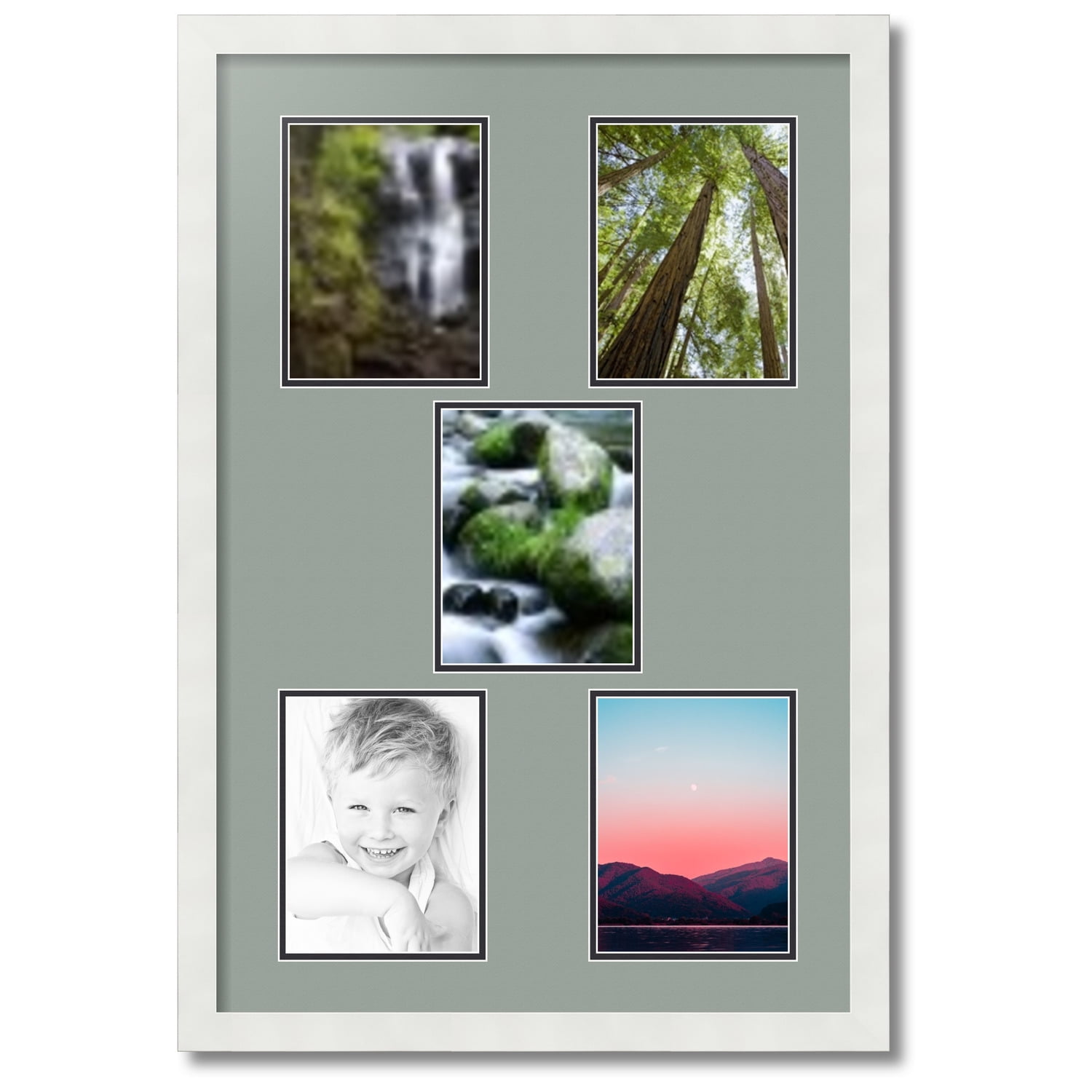 ArtToFrames Collage Photo Picture Frame with 5 - 6x8 Openings, Framed ...