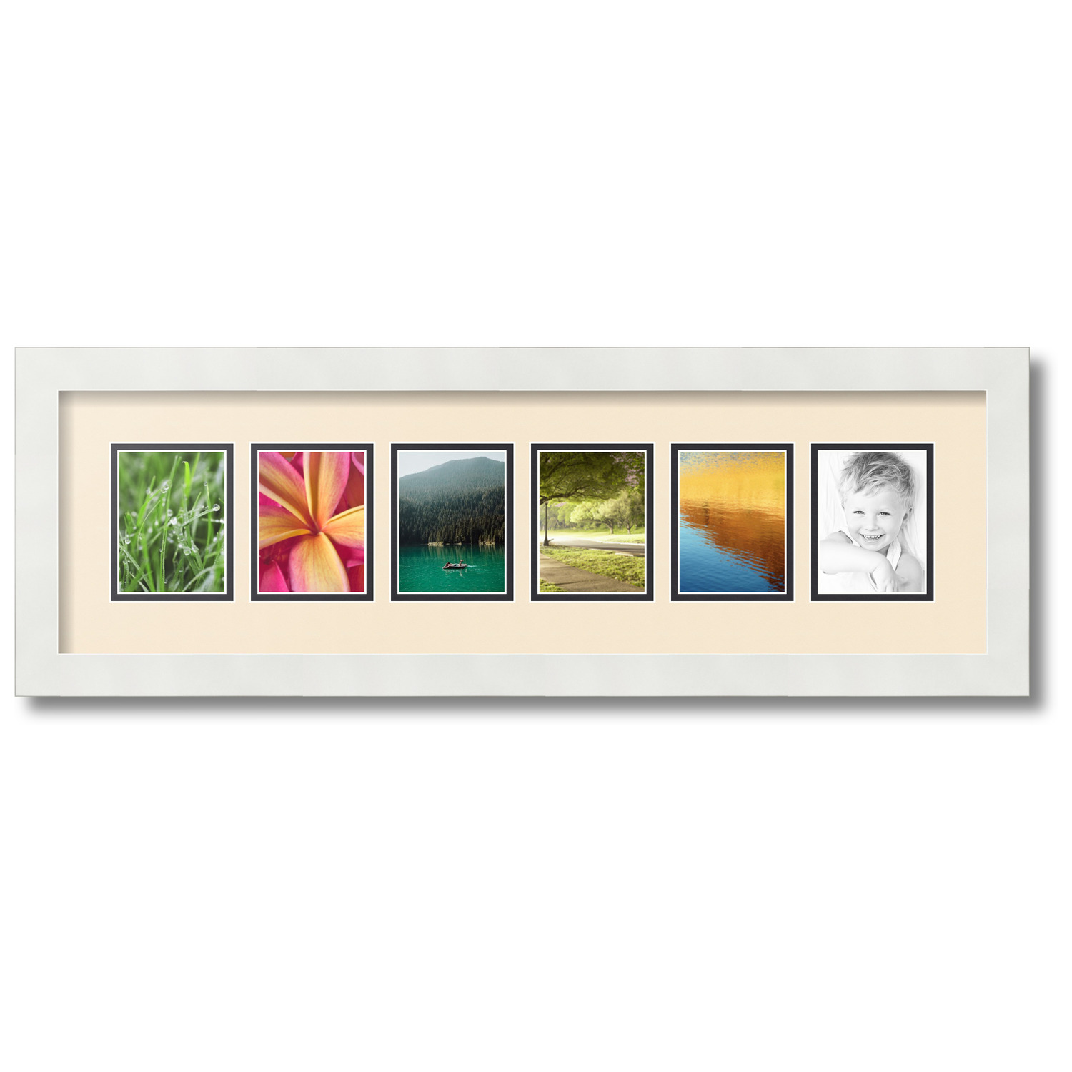 ArtToFrames Collage Photo Picture Frame with 6 - 3x4 Openings, Framed ...