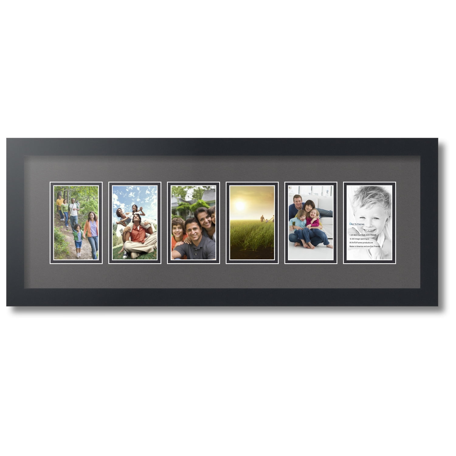 ArtToFrames Collage Photo Picture Frame with 6 - 3x5 Openings, Framed ...