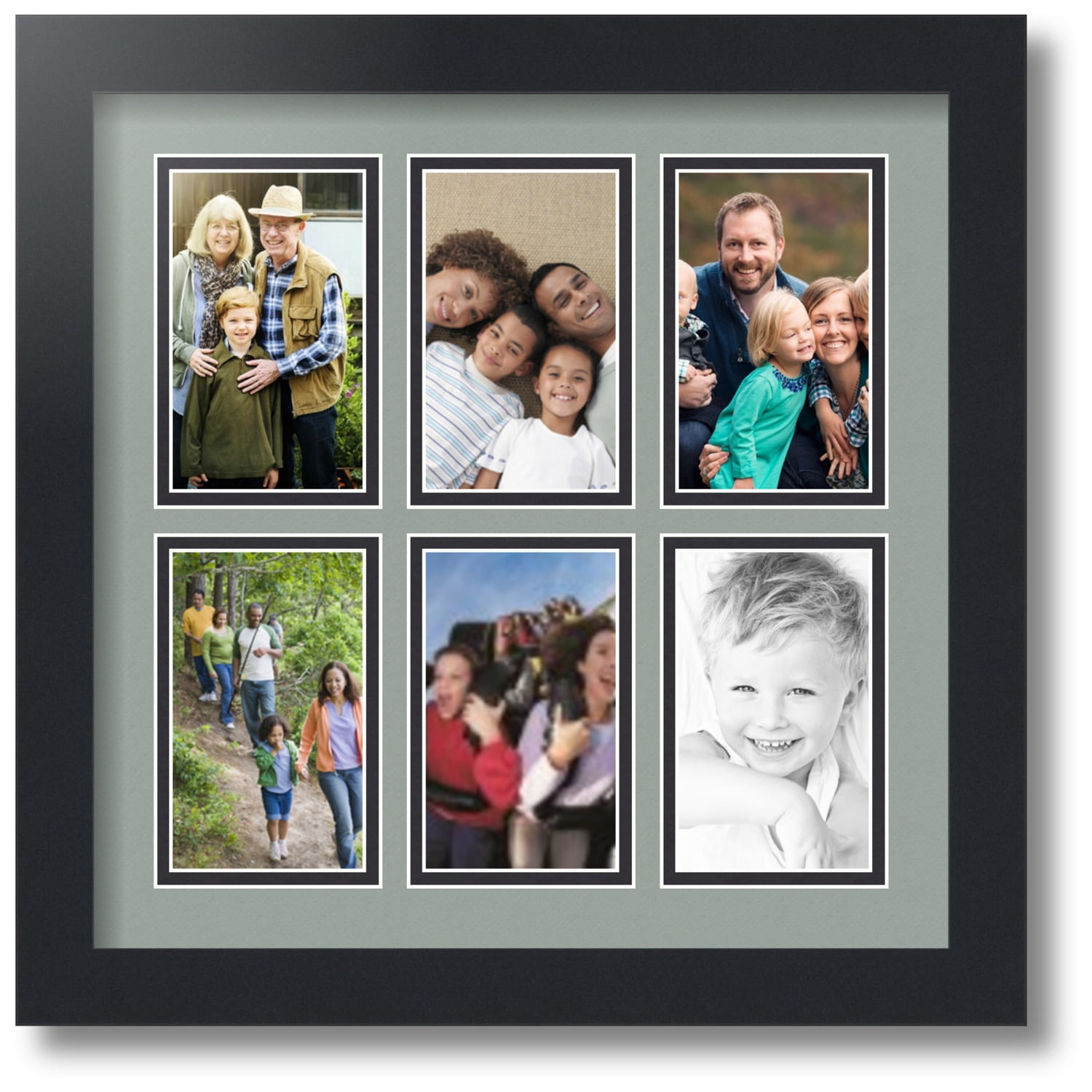 ArtToFrames Collage Photo Picture Frame with 6 - 3x5 Openings, Framed ...
