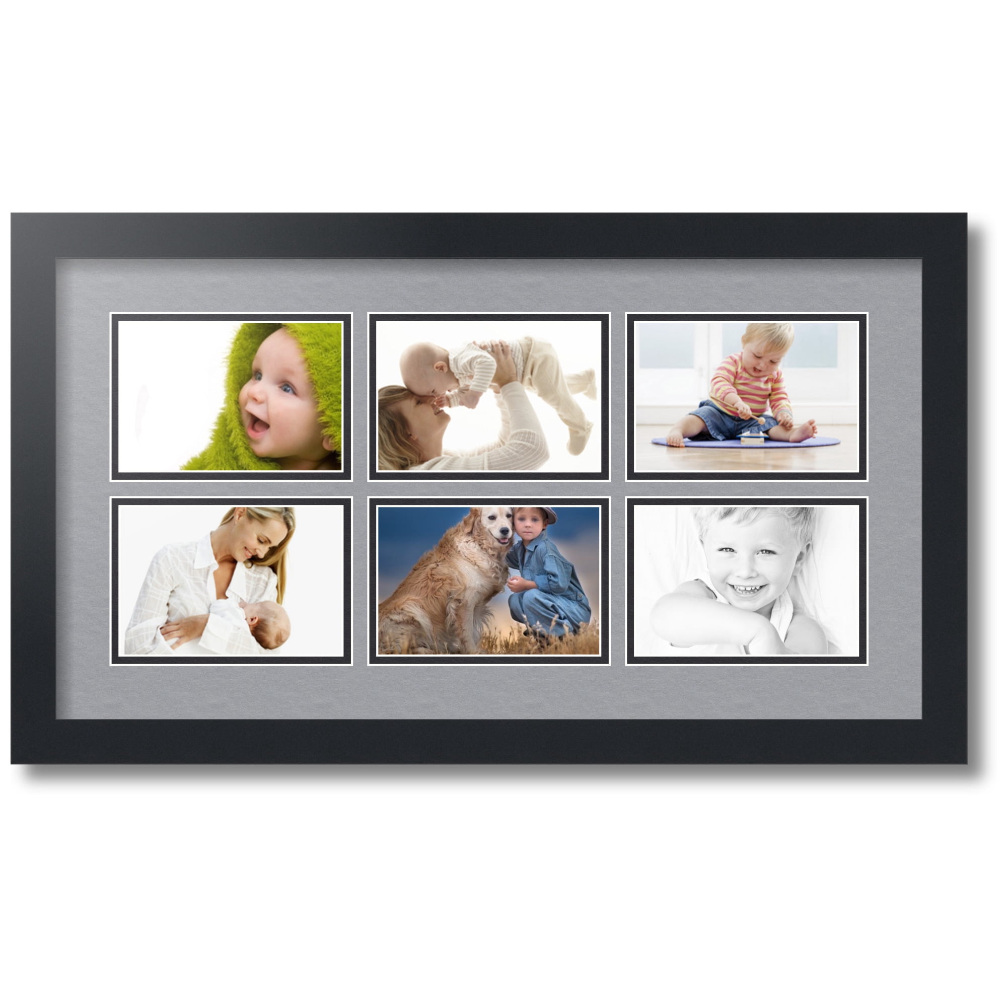 ArtToFrames Collage Photo Picture Frame with 6 - 4x6" Openings, Framed ...