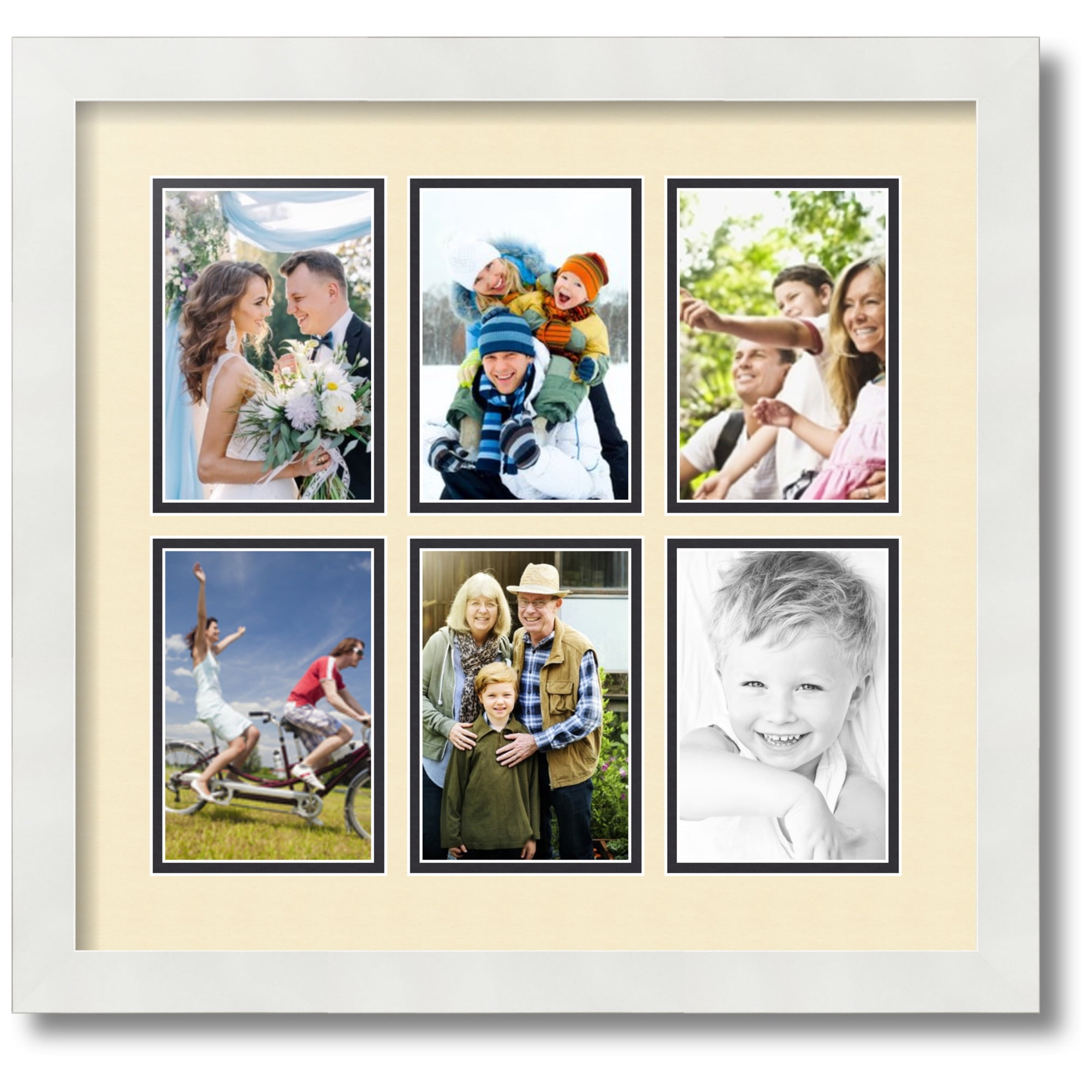 ArtToFrames Collage Photo Picture Frame with 6 - 4x6" Openings, Framed ...