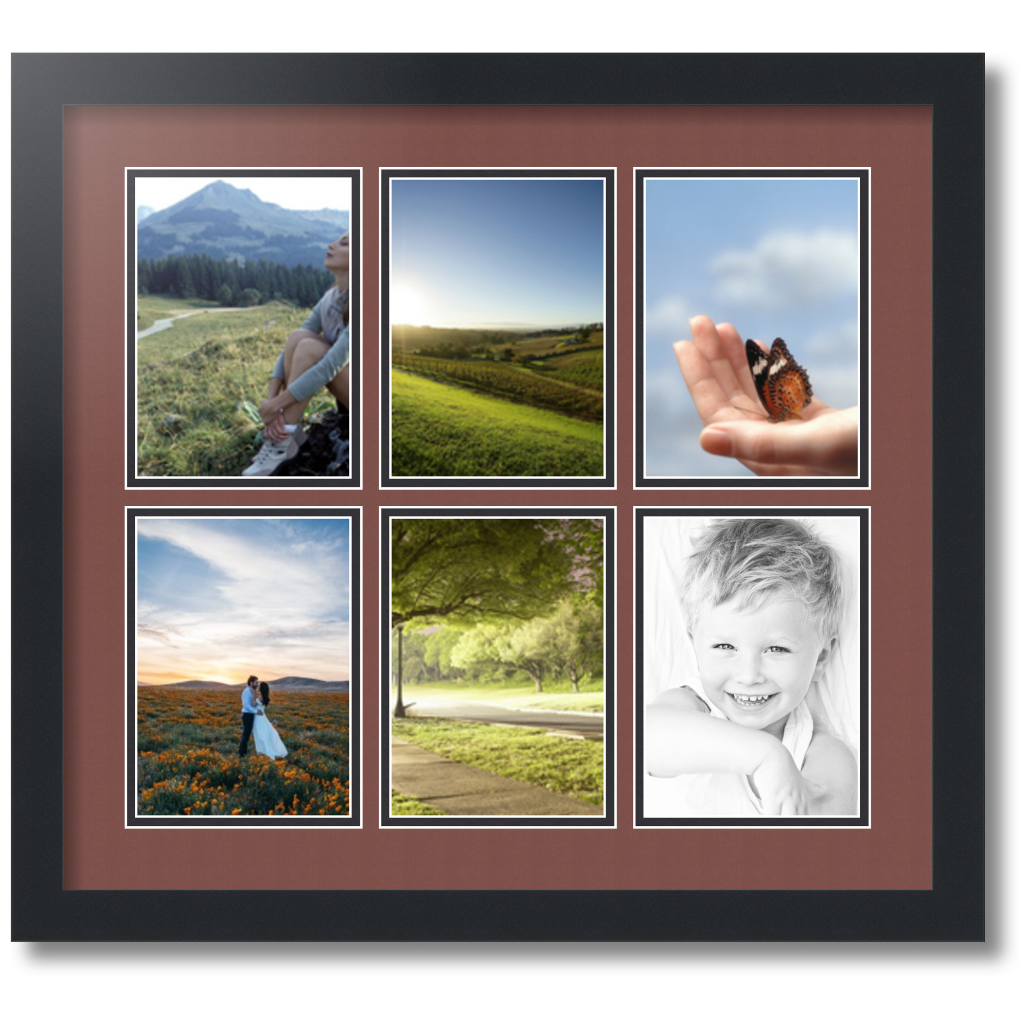 ArtToFrames Collage Photo Picture Frame with 6 - 5x7" Openings, Framed ...