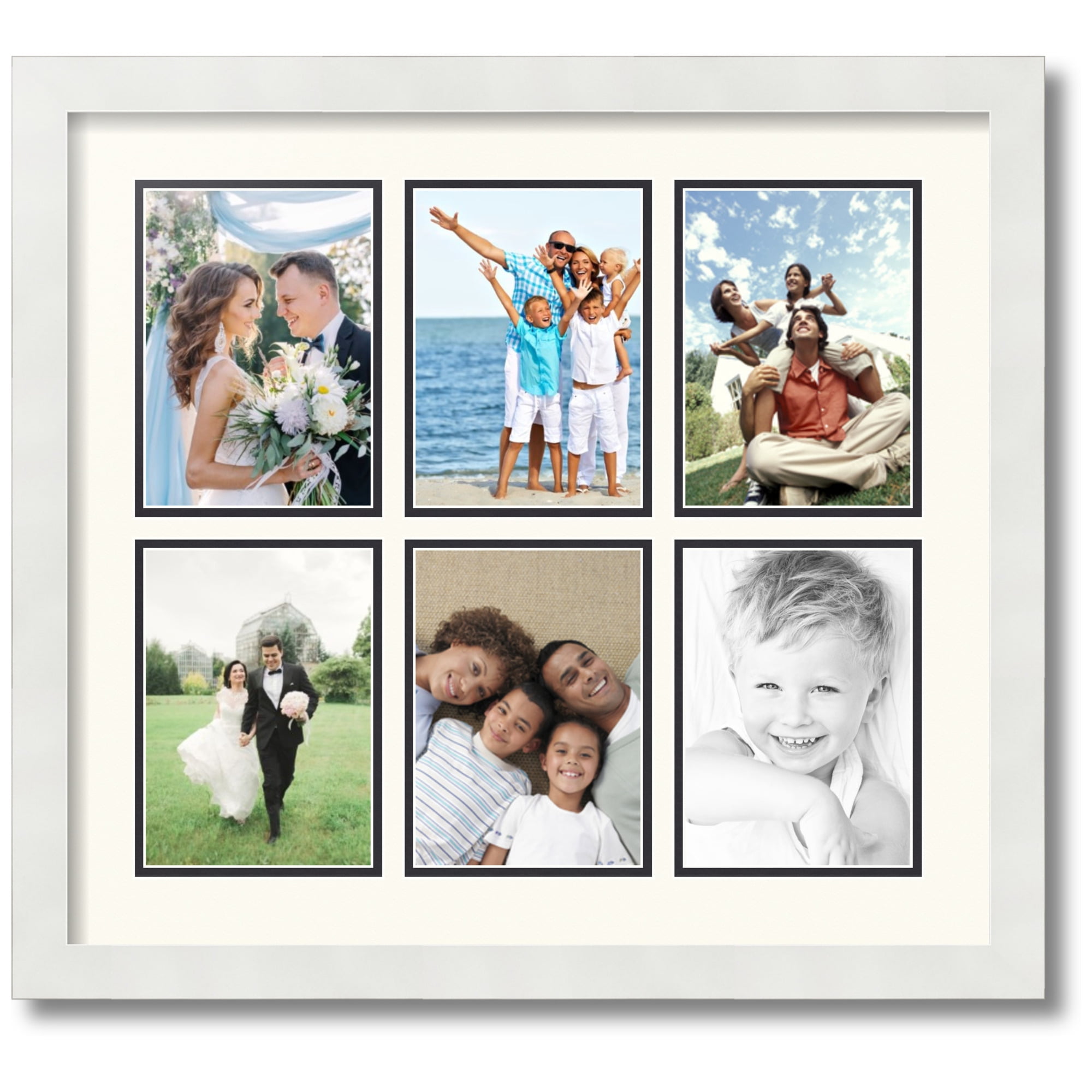 ArtToFrames Collage Photo Picture Frame with 6 - 5x7 Openings, Framed ...