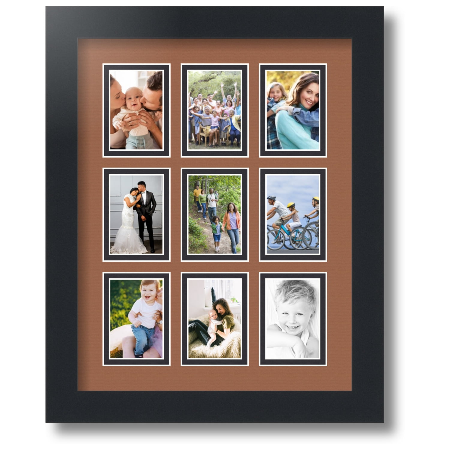 ArtToFrames Collage Photo Picture Frame with 9 - 2x3 Openings, Framed ...