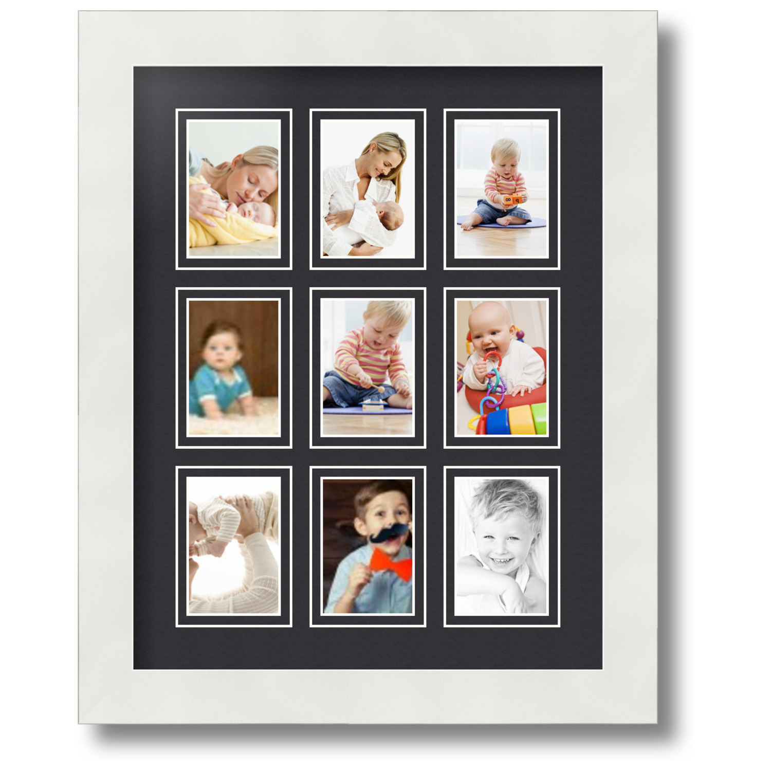 ArtToFrames Collage Photo Picture Frame with 9 - 2x3 Openings, Framed ...