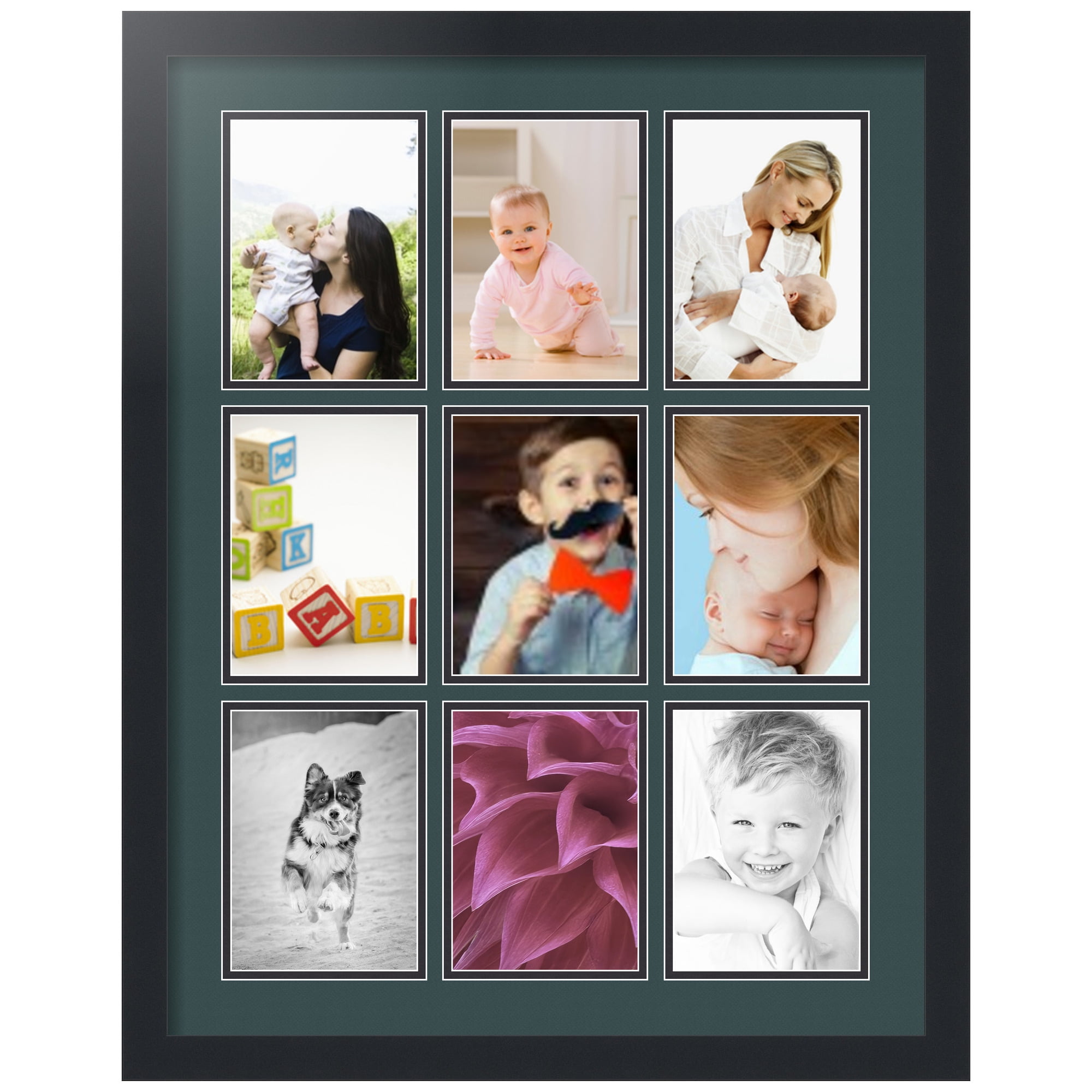 ArtToFrames Collage Photo Picture Frame with 9 - 5x7" Openings, Framed ...