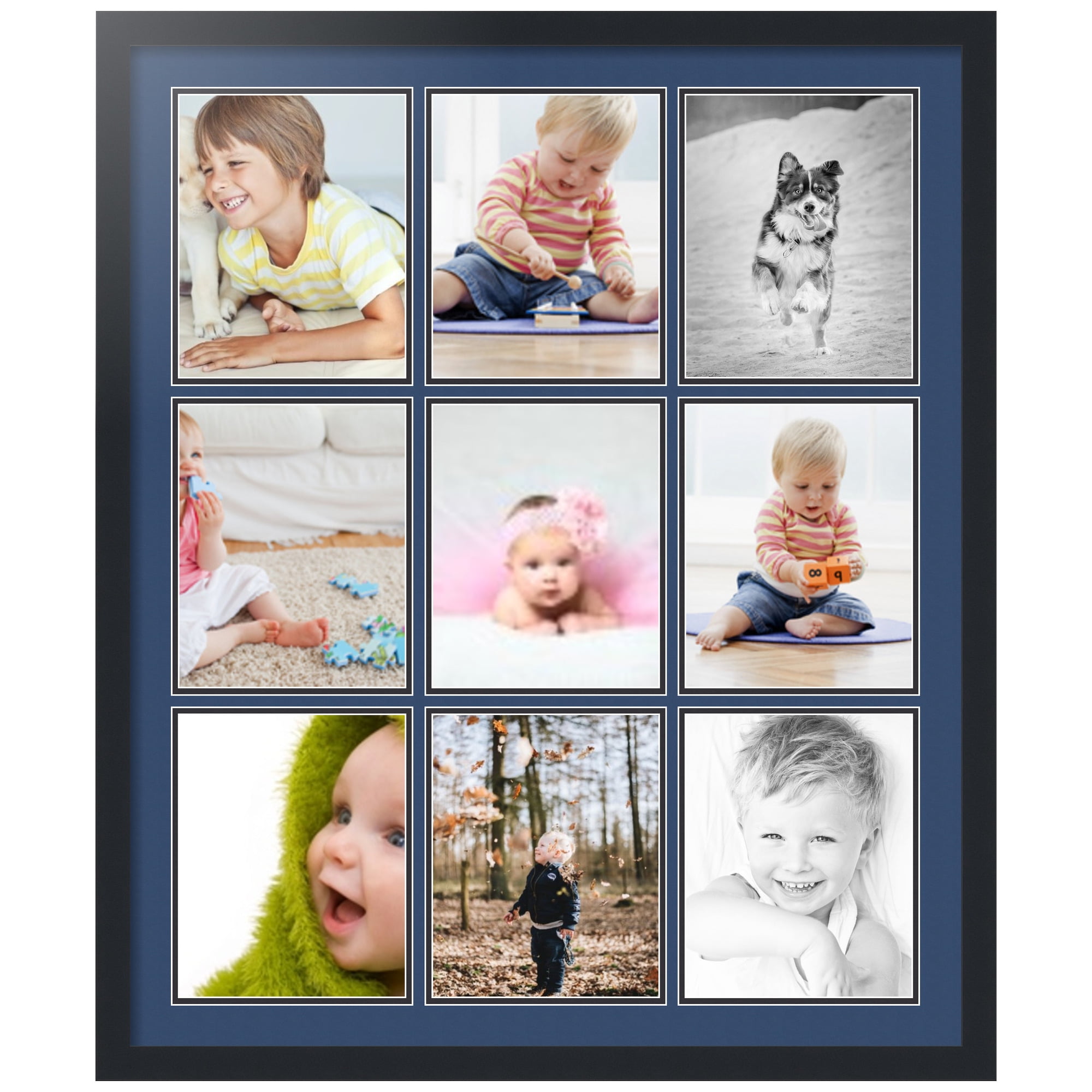 ArtToFrames Collage Photo Picture Frame with 9 - 8x10 Openings, Framed ...