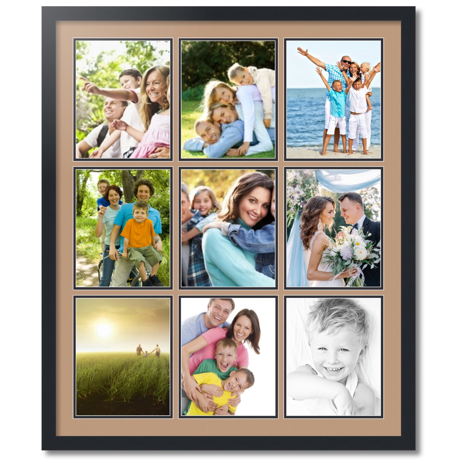 ArtToFrames Collage Photo Picture Frame with 9 - 8x10 Openings, Framed ...