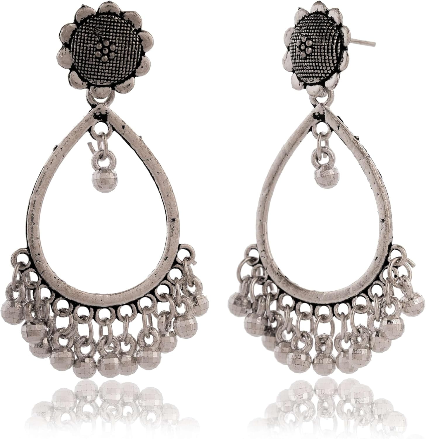 ArtVeda Studio Women's Traditional Stud OXidised Silver Earrings Dangle ...