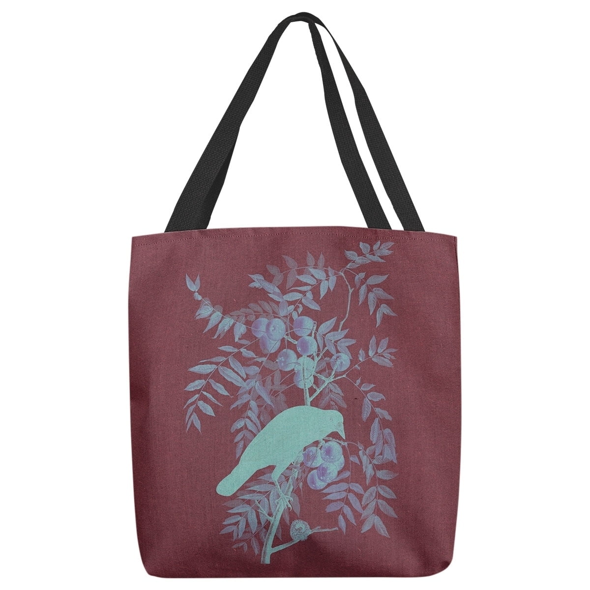 ArtVerse John James Audubon American Crow Tote Bag Maroon & Sky Blue 18 ...