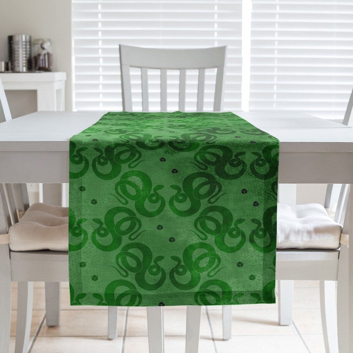 ArtVerse Snakes Pattern Table Runner Green 16 x 72 - Walmart.com