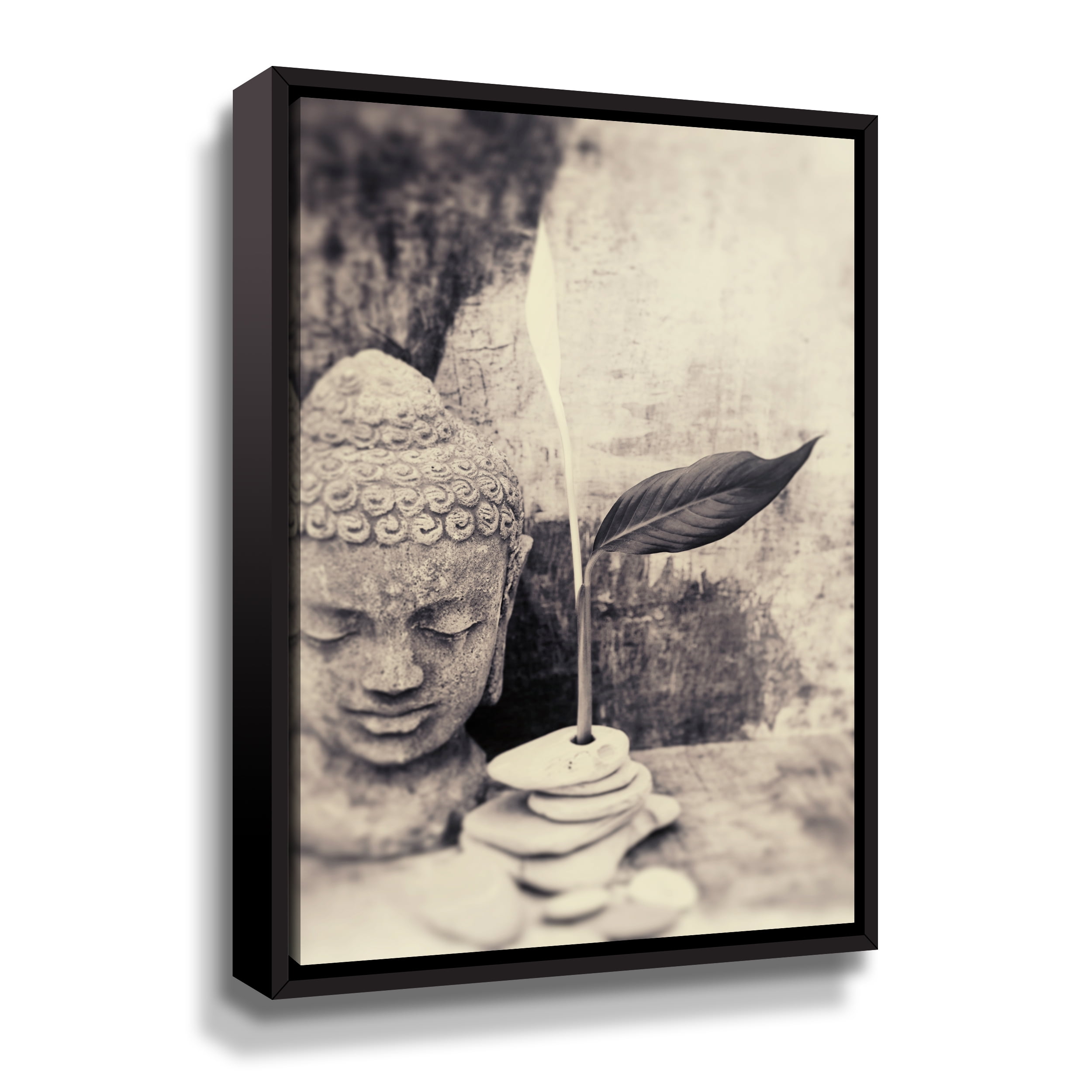 ArtWall Elena Ray Black and White Buddha Wall Art - Walmart.com