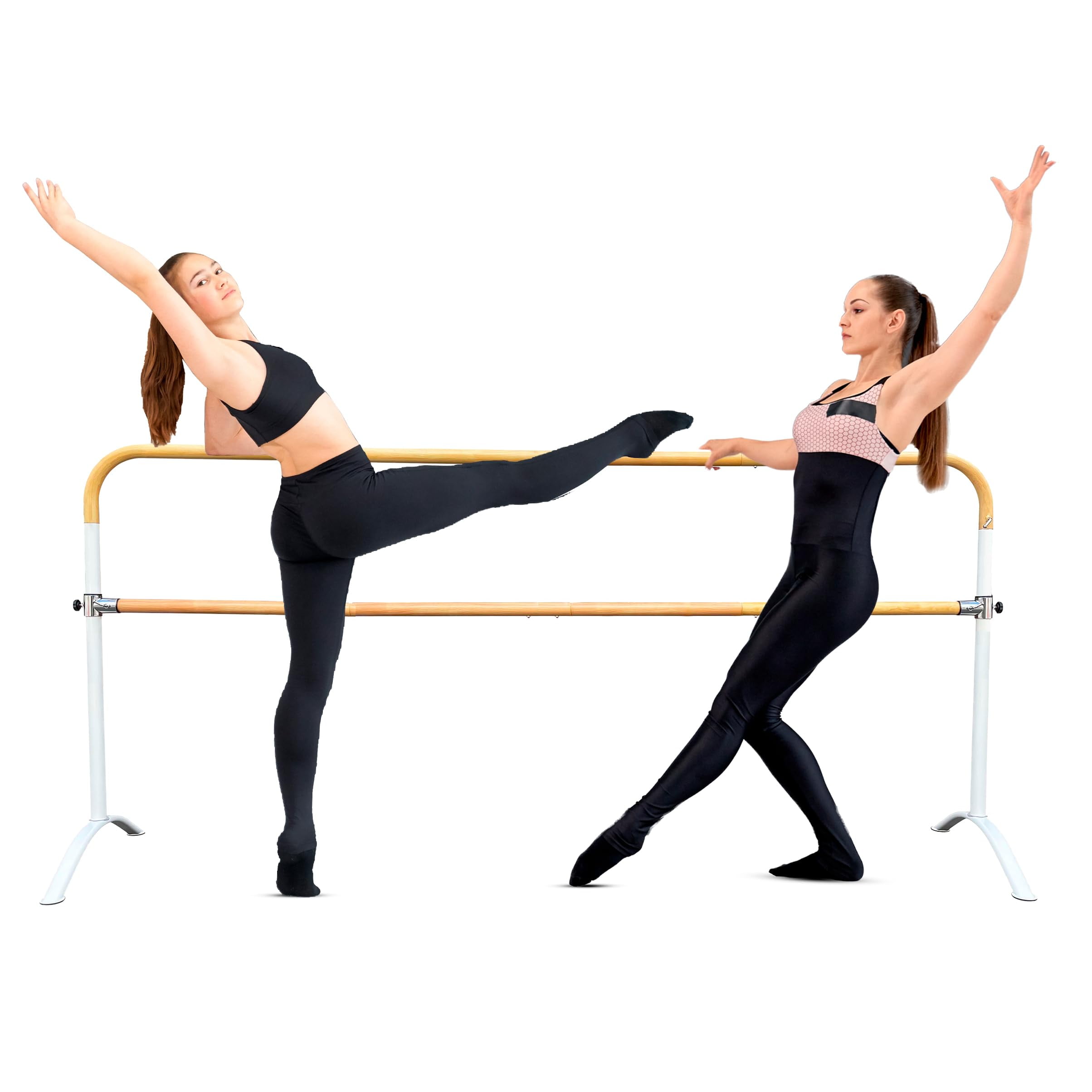 Artan Balance Ballet Barre 8ft - White Curved Double Dance Barre for ...